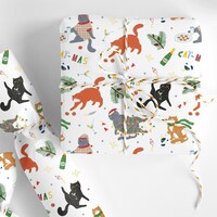 Funny Fat Cat Wrapping Paper for Birthday/ Holiday/ Christmas/ Just ...