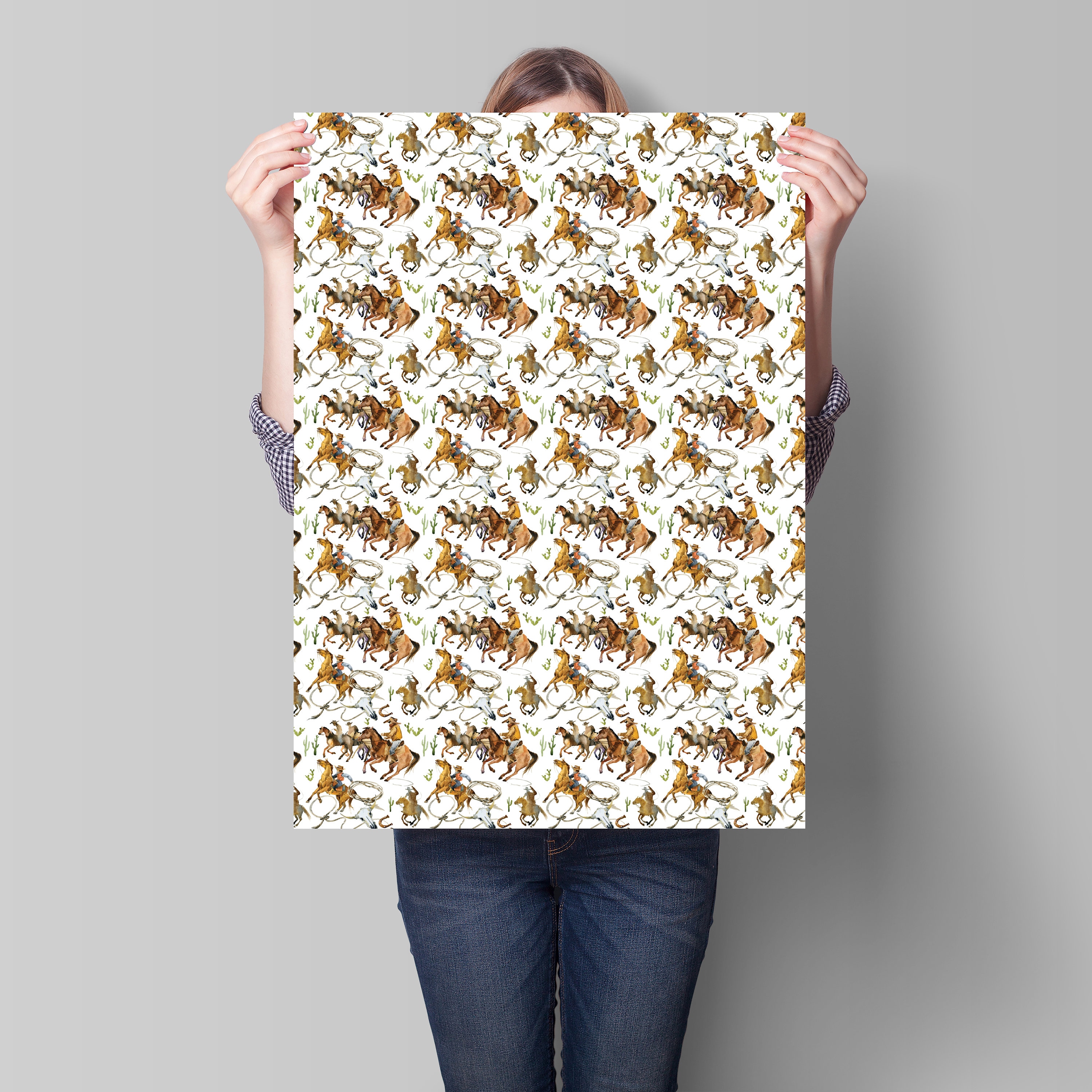 Cowboy Wrapping Paper Western Wrapping Paper Rodeo Wrapping - Etsy