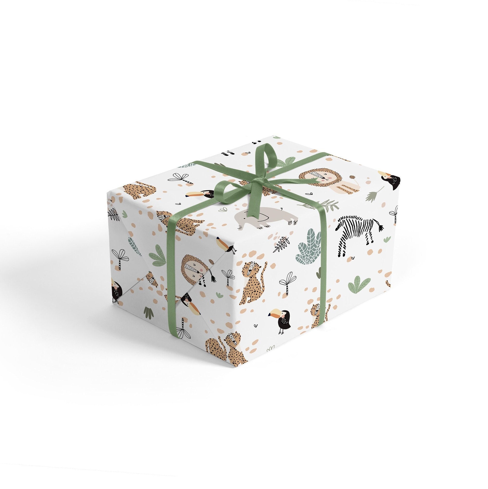 Safari Wrapping Paper Baby Shower Wrapping Paper Baby - Etsy