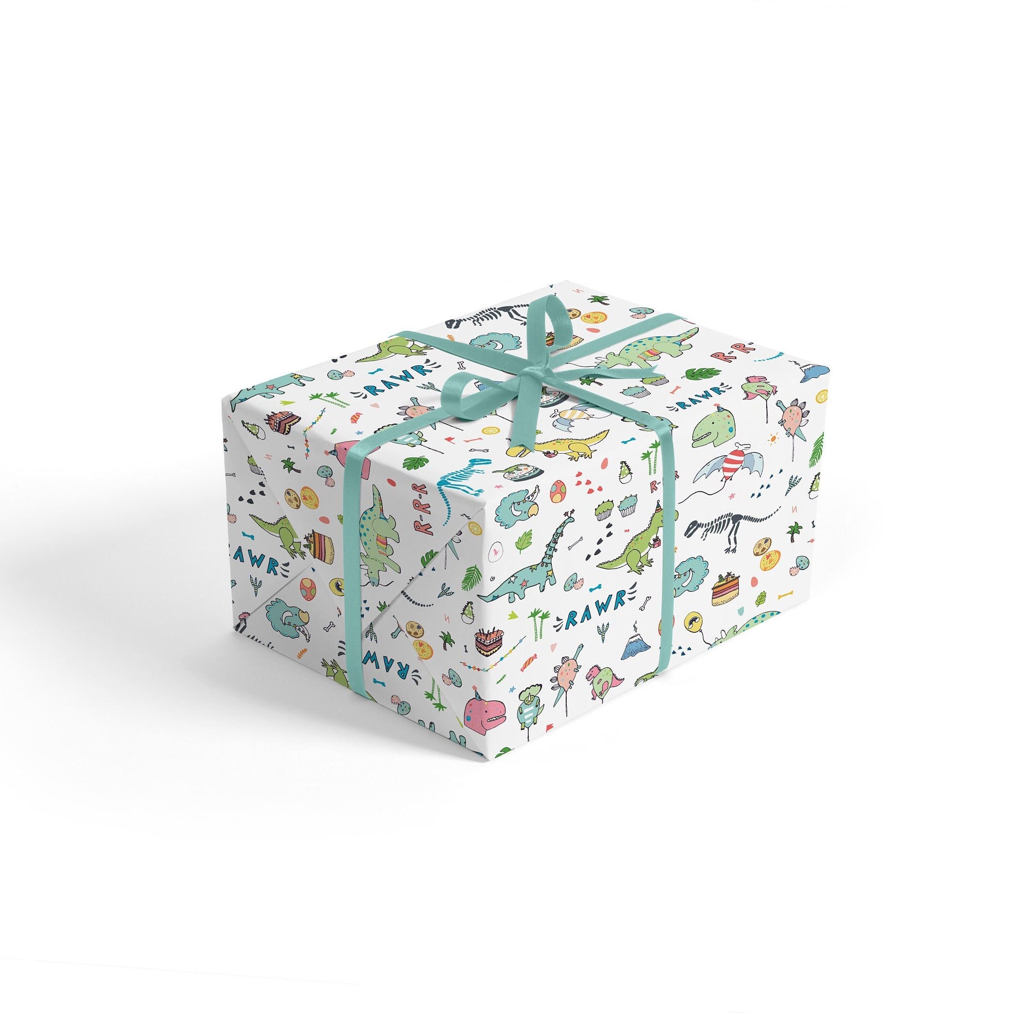 Dinosaur Birthday Wrapping Paper Dino Gift Wrap Dinosaur - Etsy