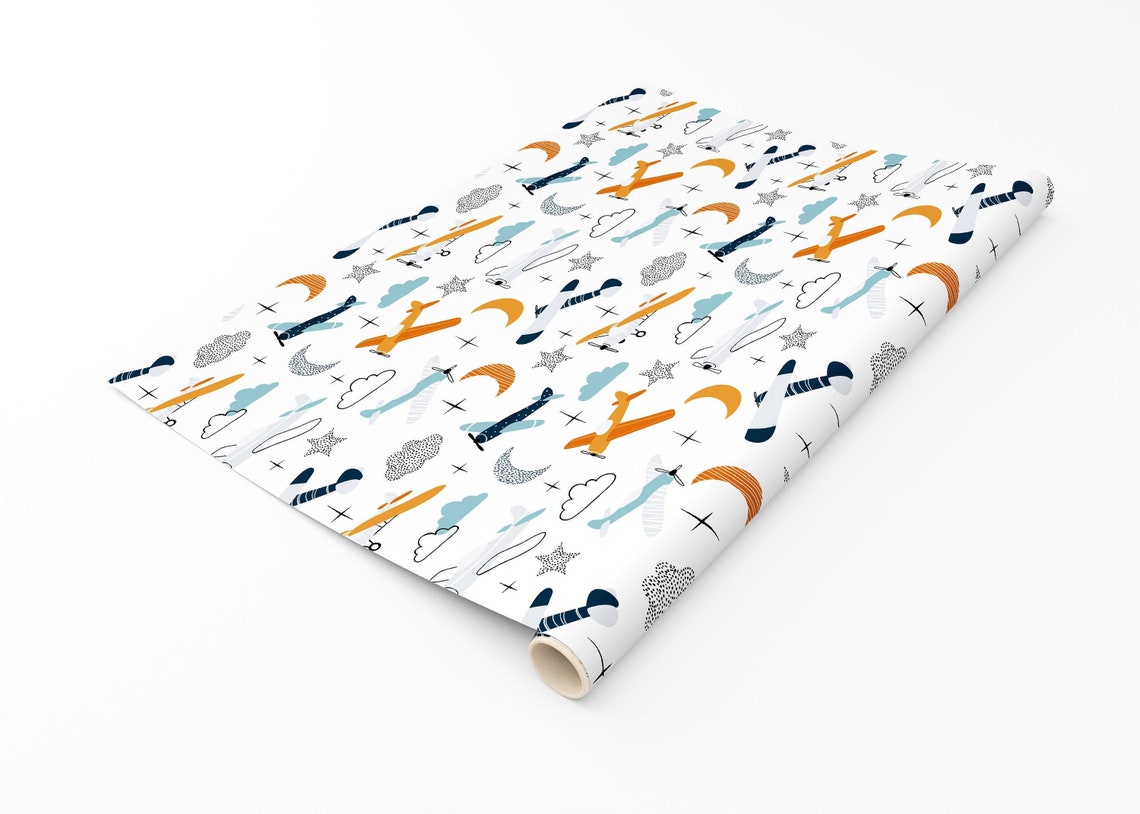 Airplane Wrapping Paper Airplane Gift Wrap Plane Wrapping - Etsy