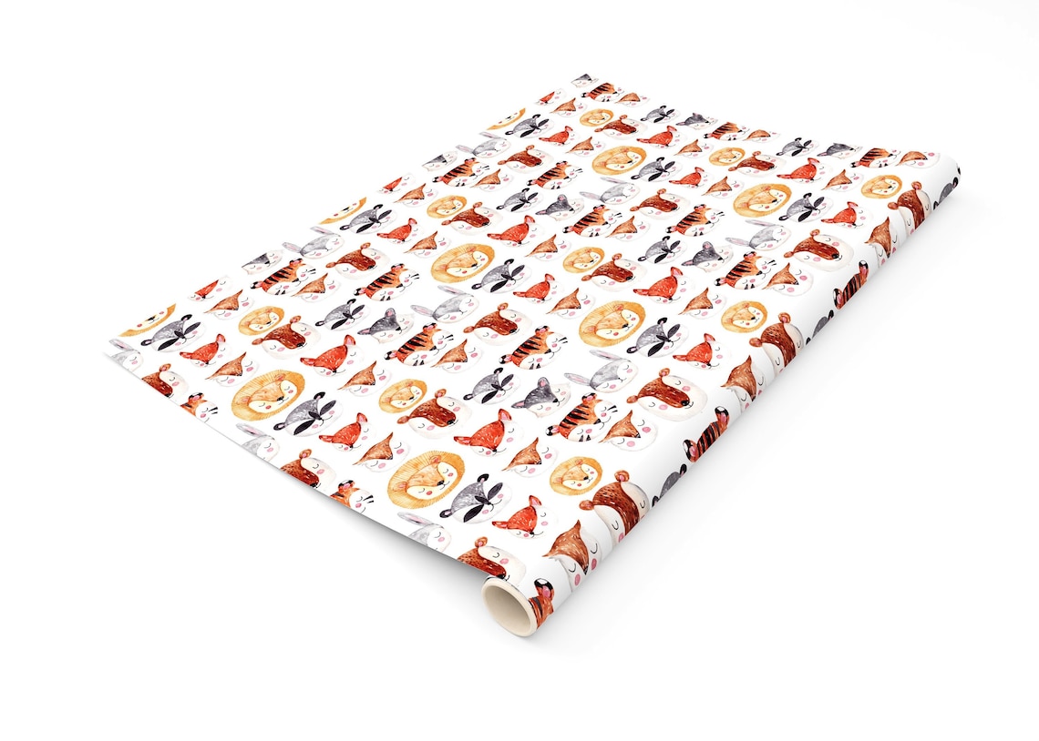 Woodland Wrapping Paper Fox Wrapping Paper Baby Shower - Etsy