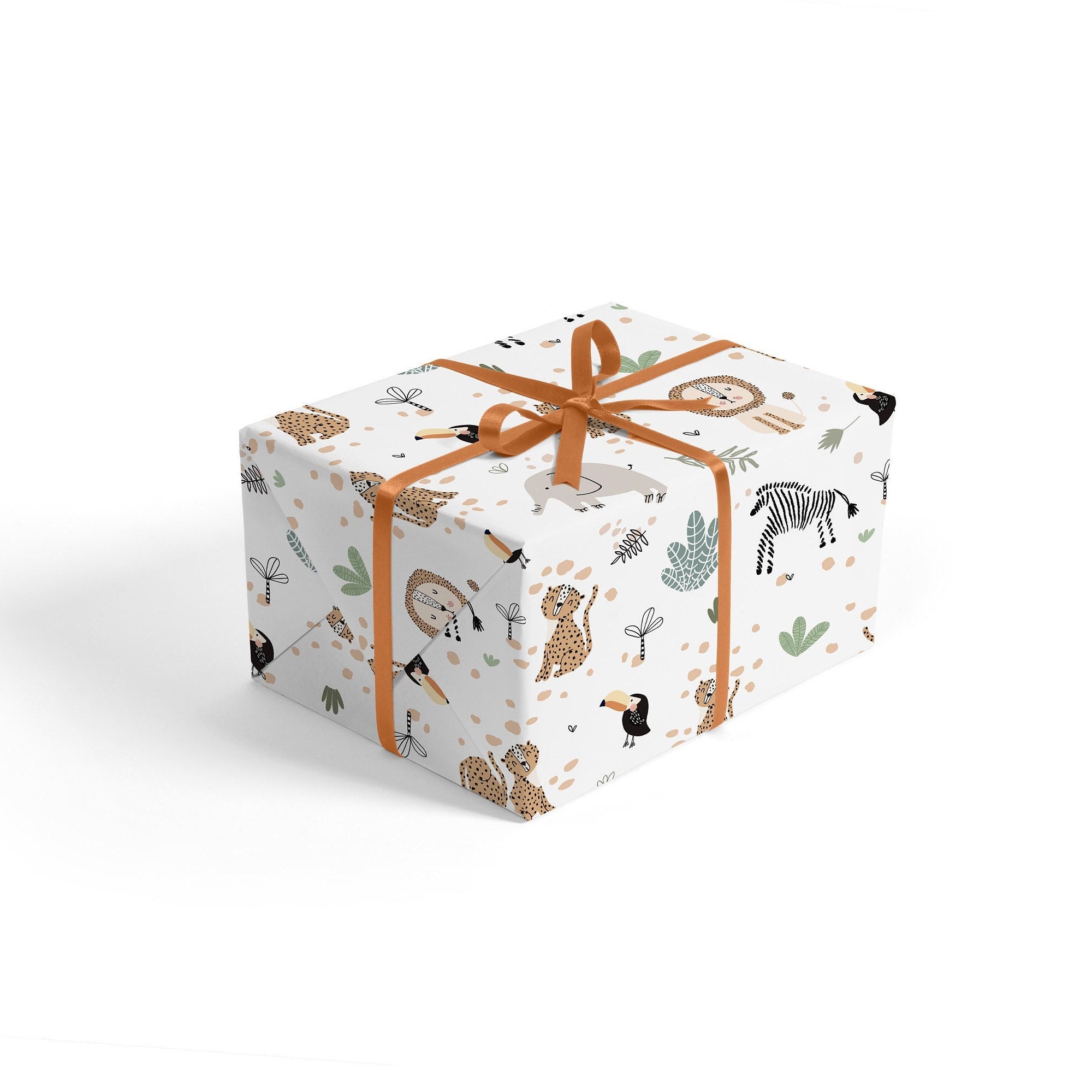 Safari Wrapping Paper Baby Shower Wrapping Paper Baby - Etsy