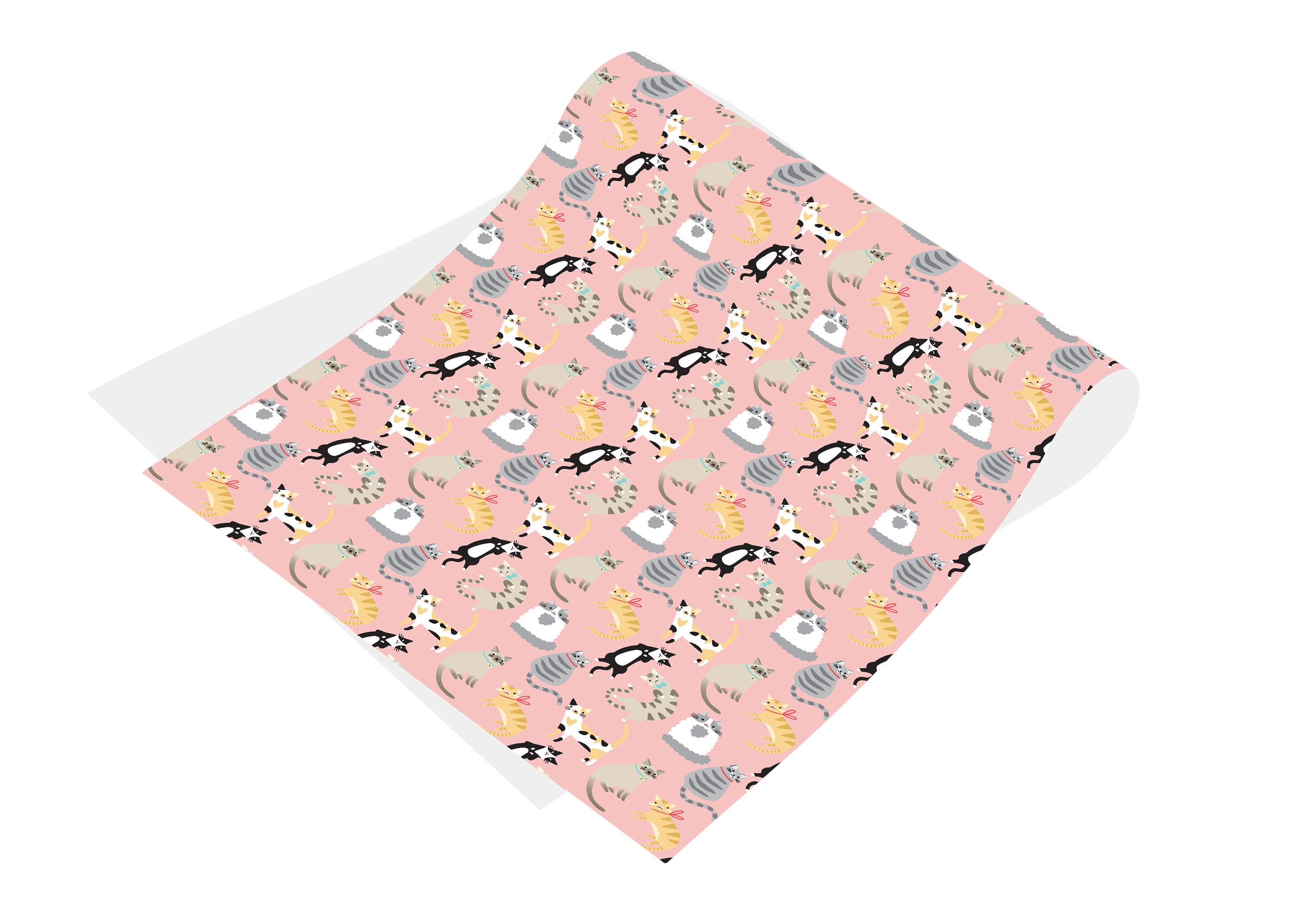 Pink Kitty Wrapping Paper Cat Wrapping Paper Animal - Etsy