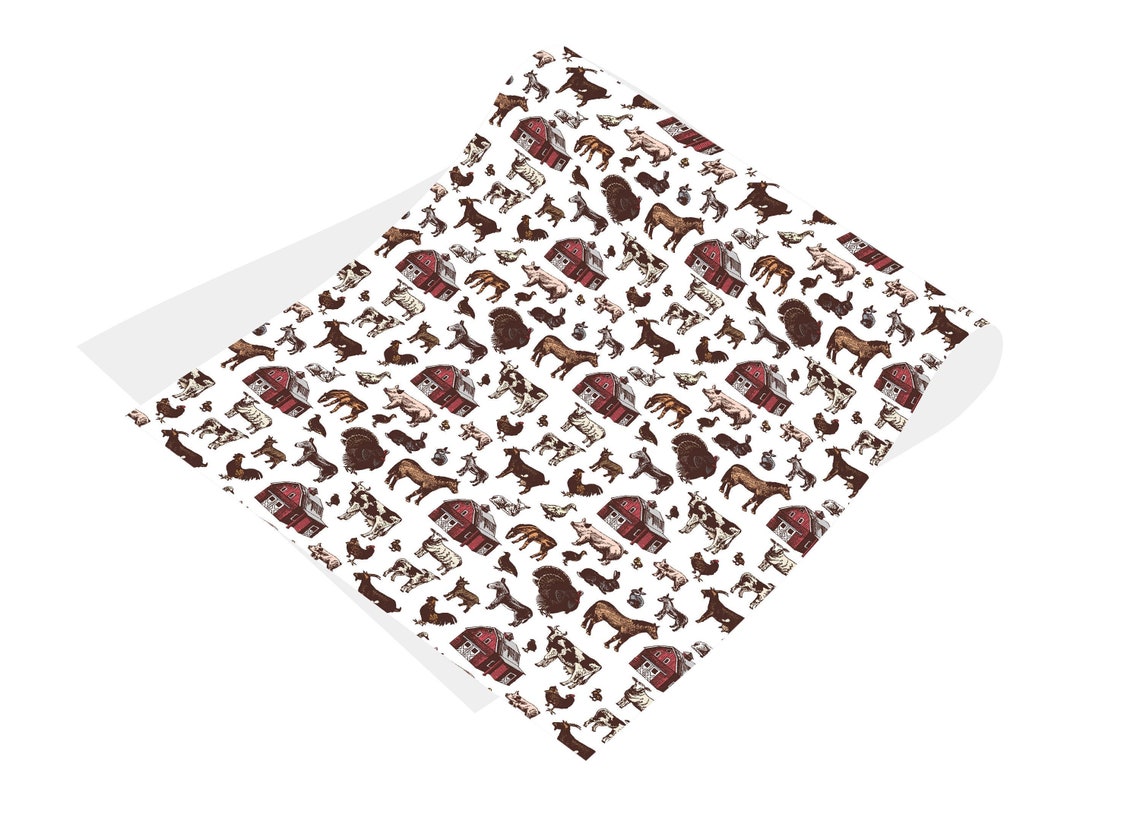 Farm Wrapping Paper Cow Wrapping Paper Farm Animal Wrapping - Etsy