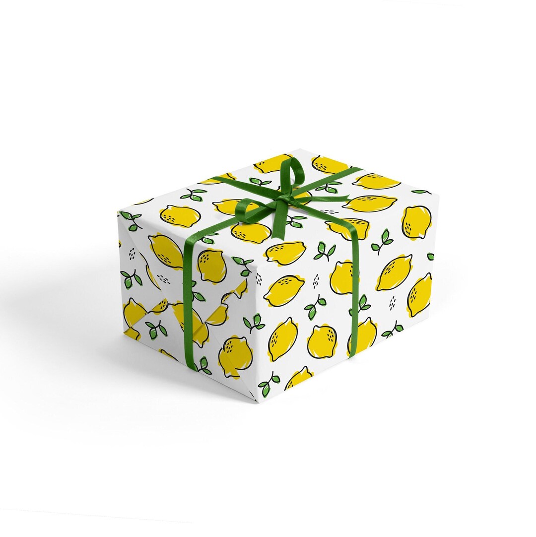 Lemon Wrapping Paper, Fruit Gift Wrap Paper, Food Wrapping Paper ...