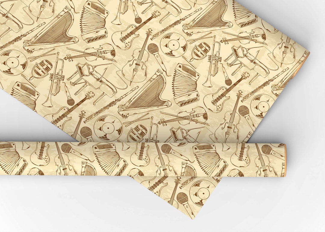 Music Wrapping Paper - Orchestra Wrapping Paper, Music Gifts, Guitar ...