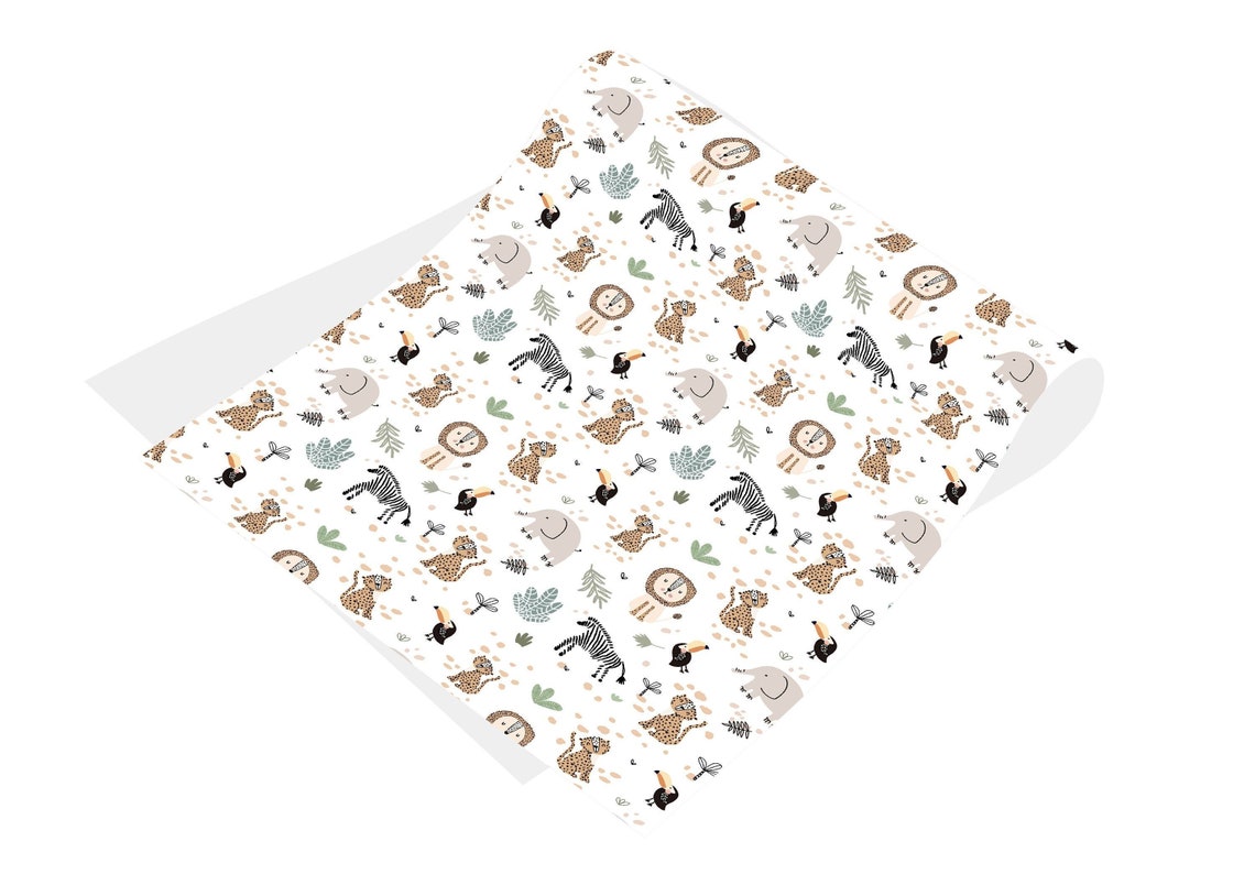 Safari Wrapping Paper Baby Shower Wrapping Paper Baby - Etsy
