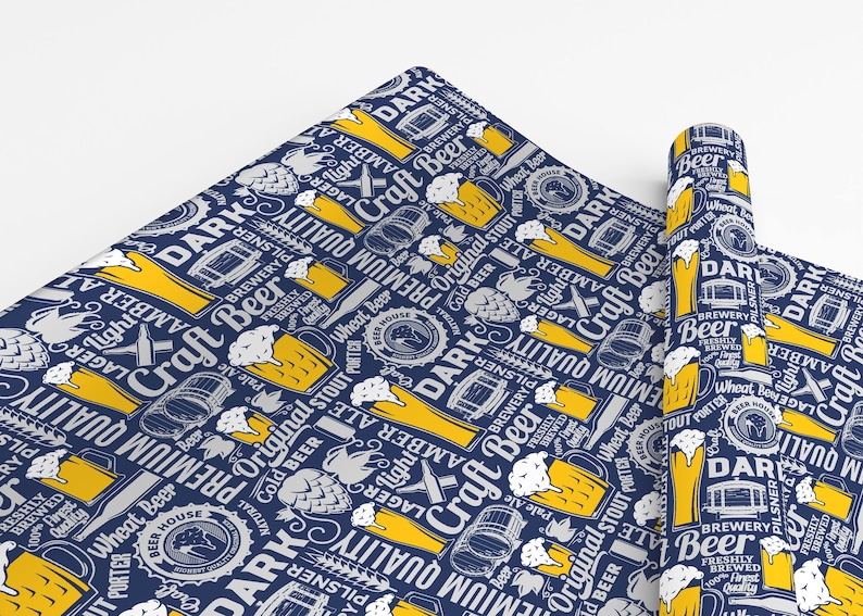 Beer Wrapping Paper - Alcohol Wrapping Paper, 21st Birthday Wrapping ...