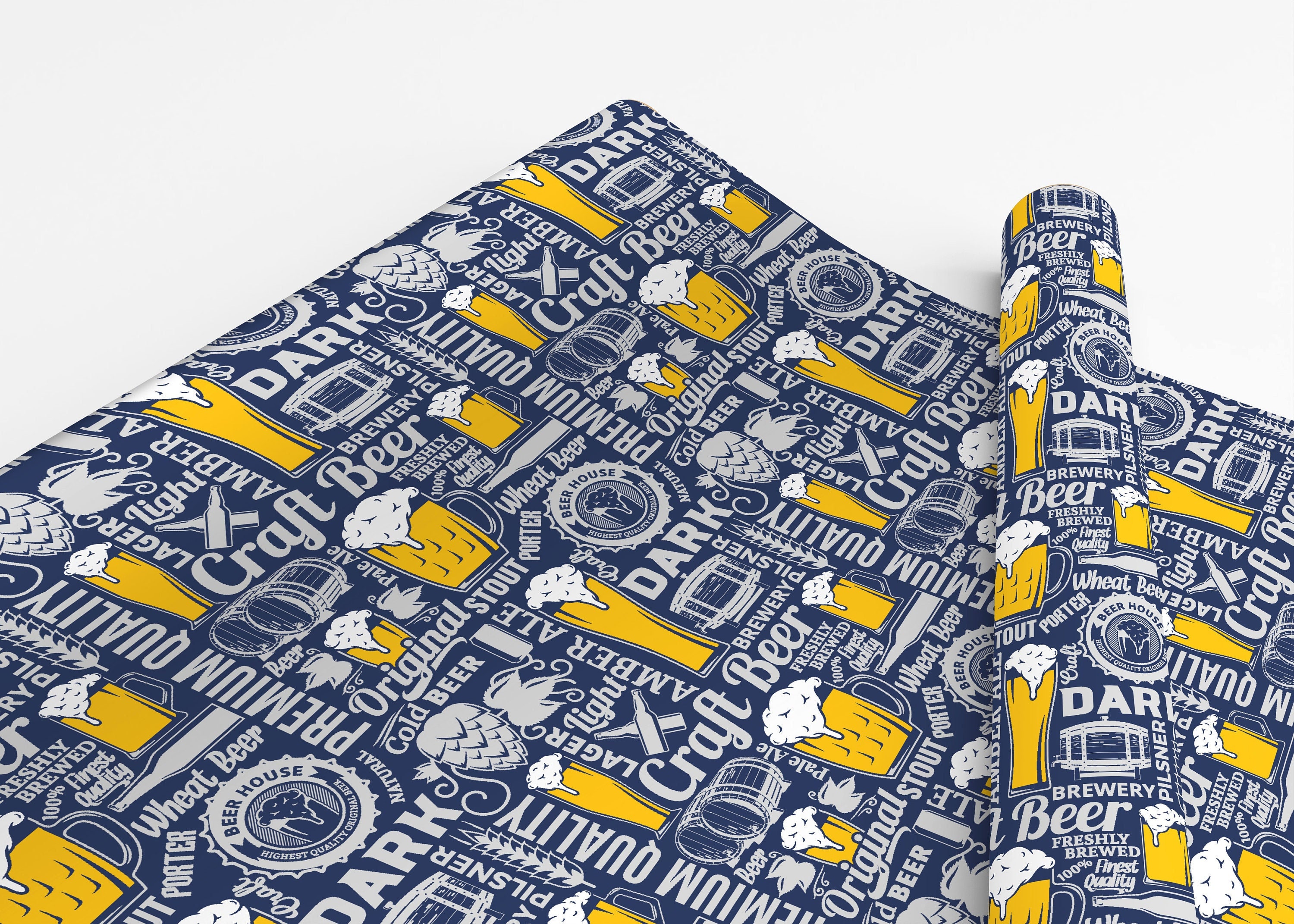 Beer Wrapping Paper Alcohol Wrapping Paper, 21st Birthday Wrapping ...