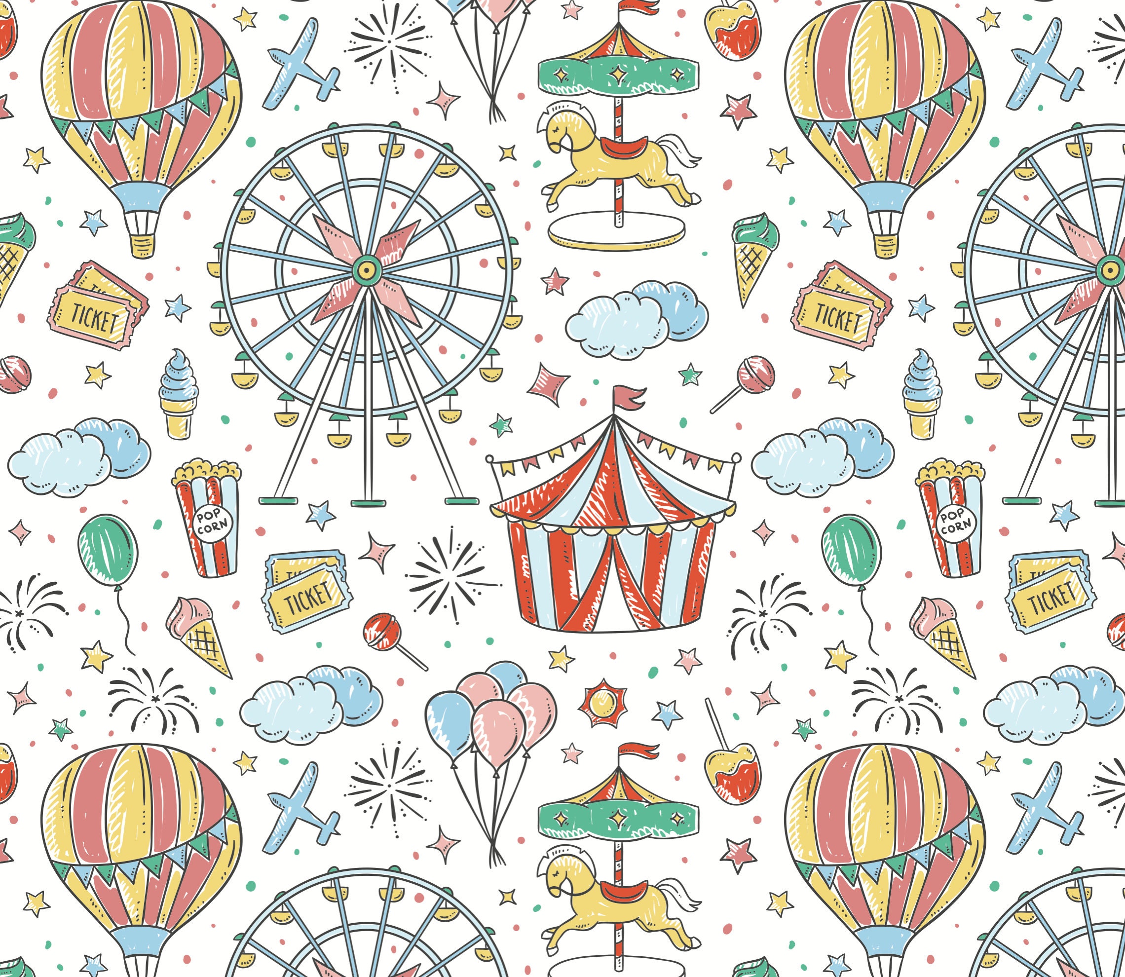 Carnival Wrapping Paper - Carnival Baby Shower, Circus Birthday ...