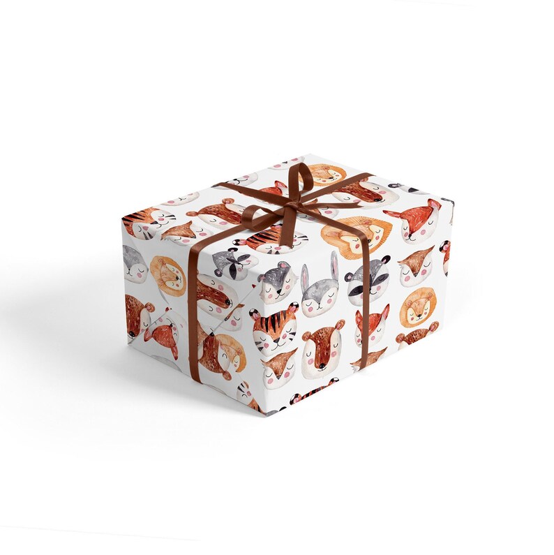 Woodland Wrapping Paper Fox Wrapping Paper Baby Shower - Etsy