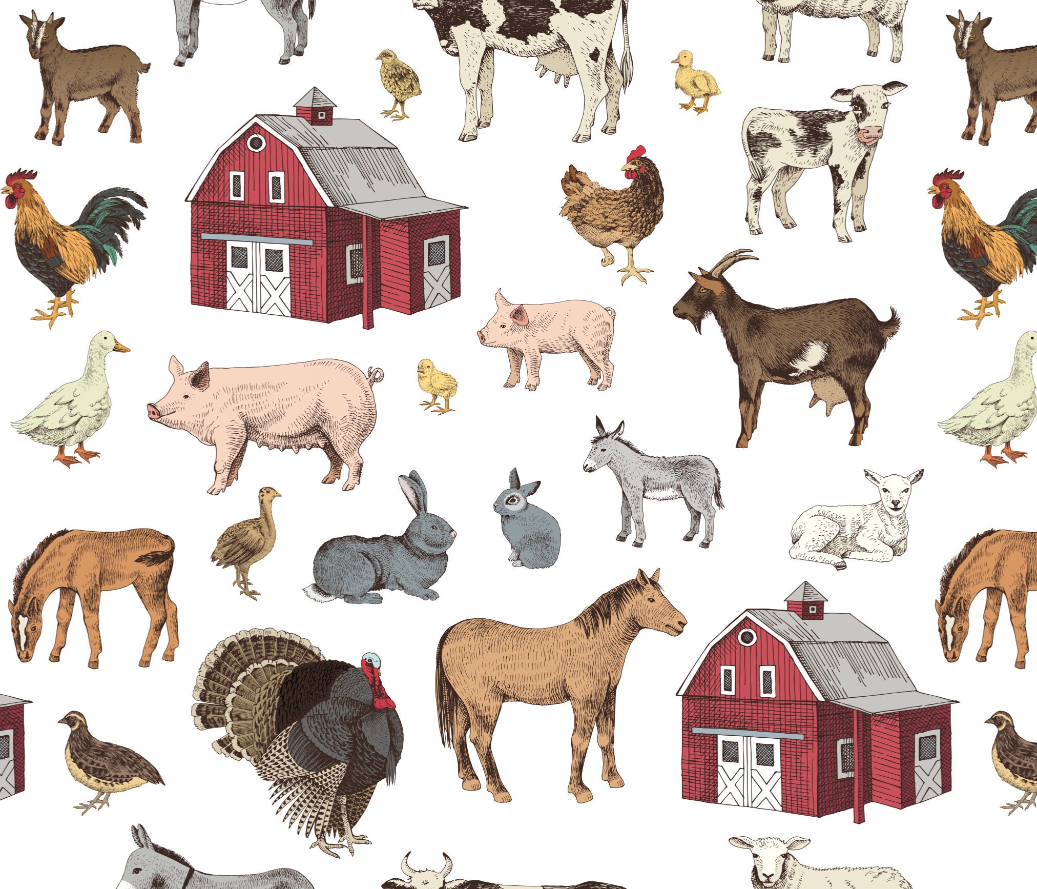 Farm Wrapping Paper Cow Wrapping Paper Farm Animal Wrapping - Etsy