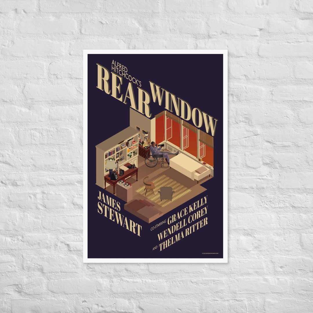 Rear Window (1954) Retro Vintage Cinema Art Tribute Poster - Etsy