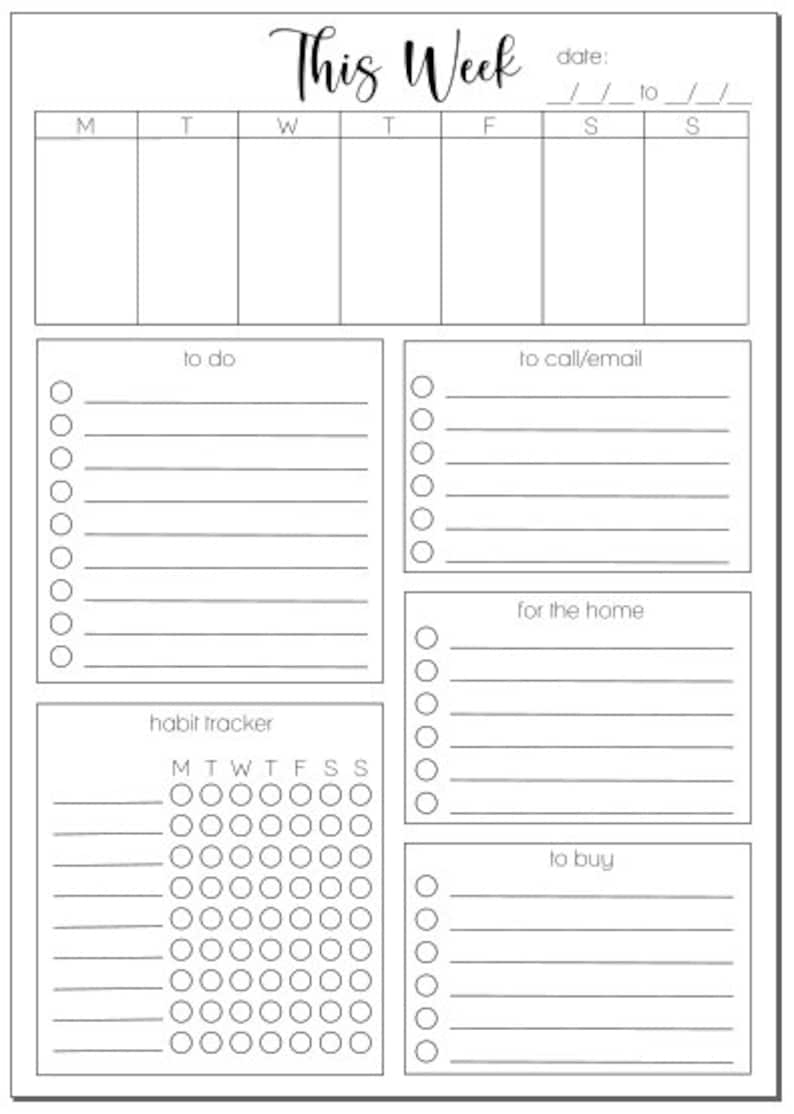 Weekly Planner - Etsy