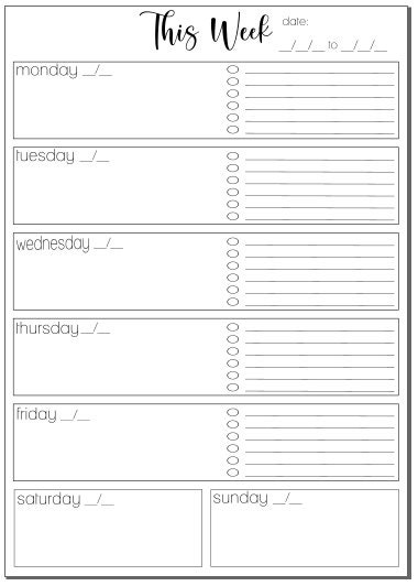 Weekly Planner - Etsy