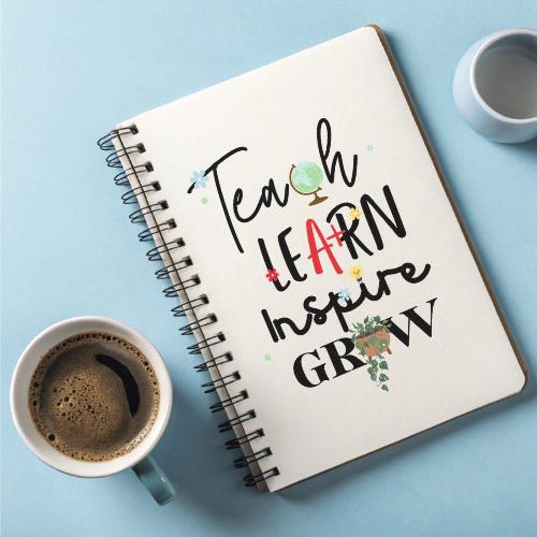 Teacher Spiral Notebook - Teach, Learn, Inspire, Grow, Perfect for ...