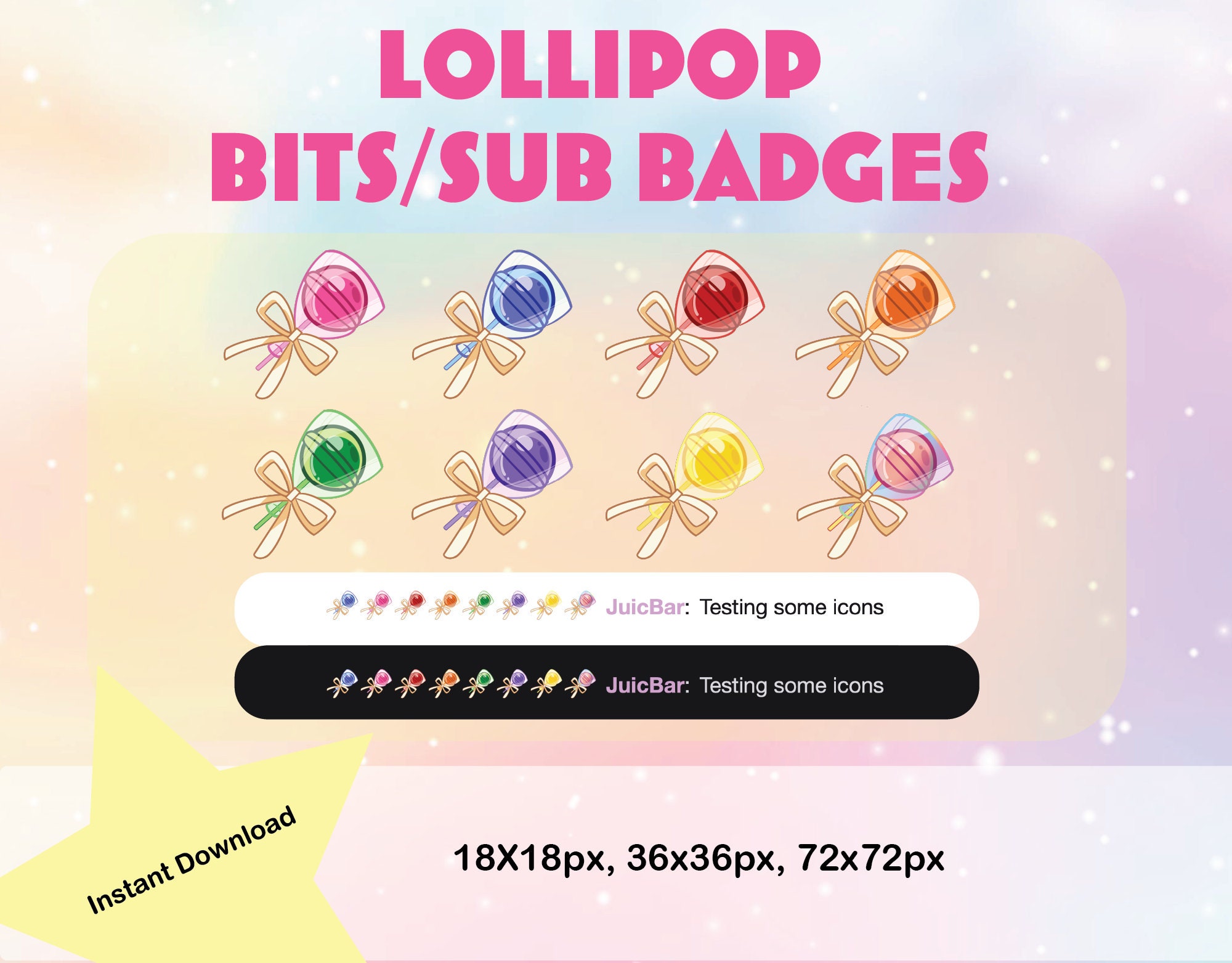 Cute Lollipop Candy Sub/bits Twitch Badges - Etsy