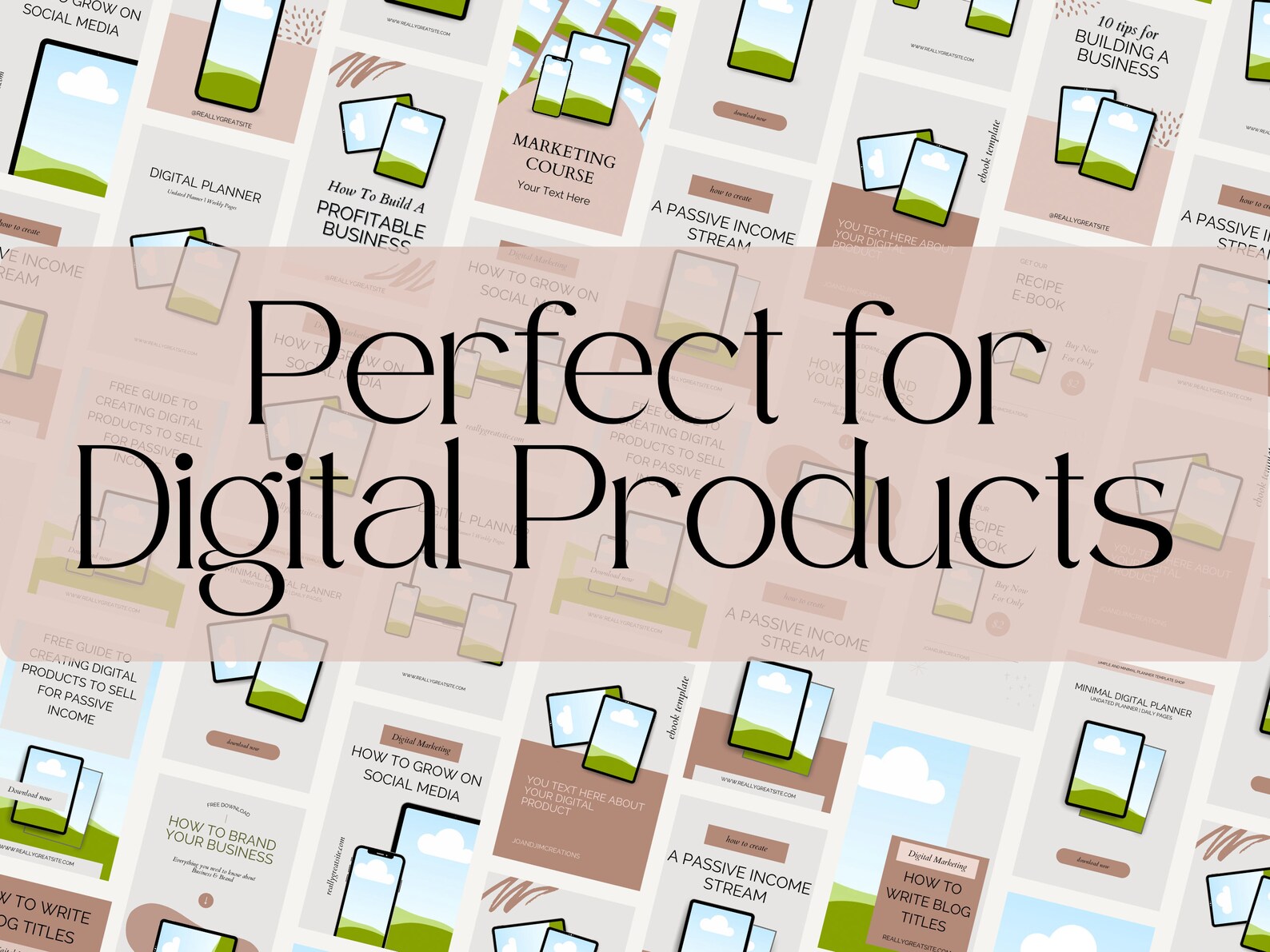 Pinterest Pin Templates Bundle for Canva Pin Template for Social Media ...