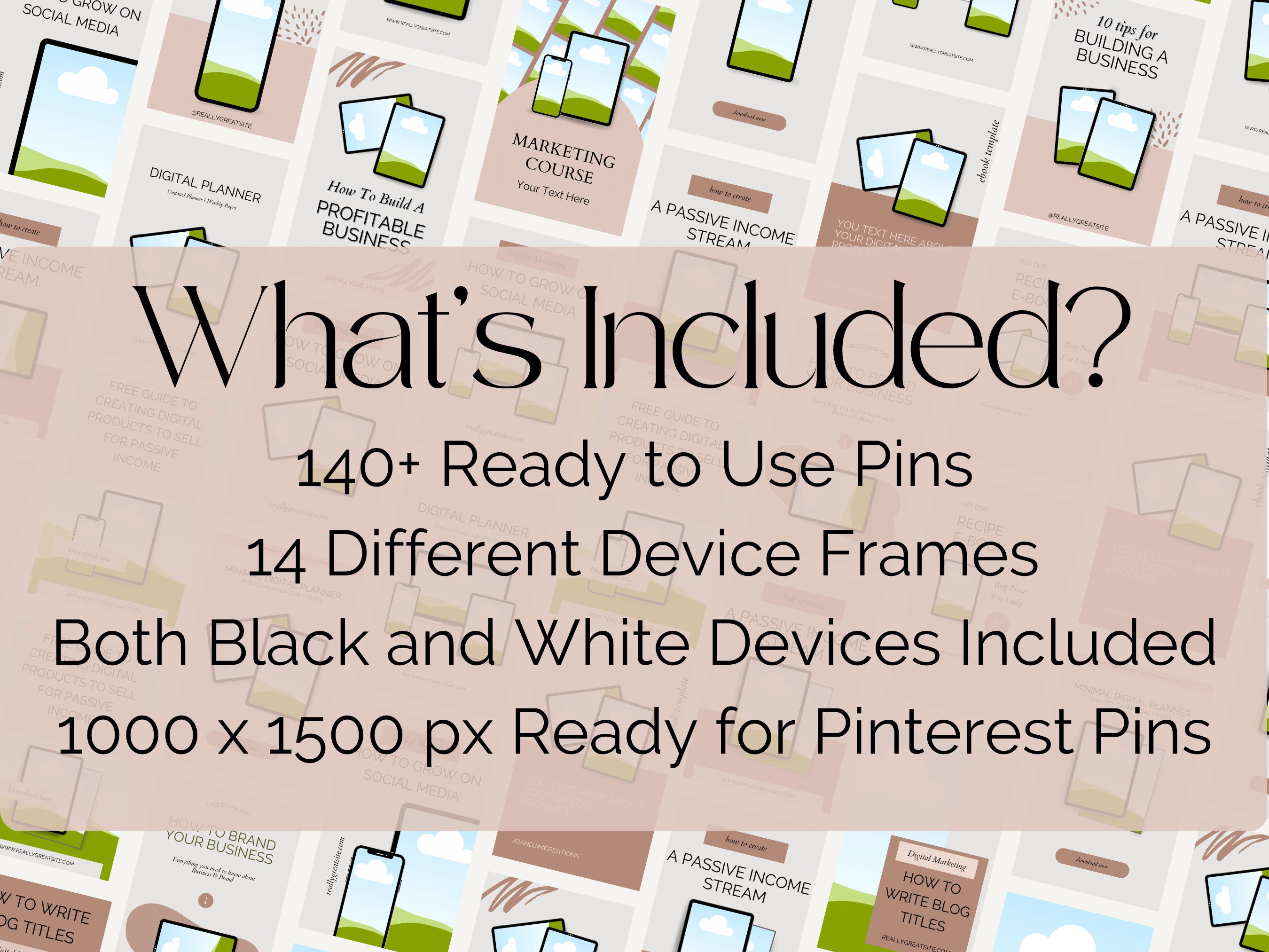 Pinterest Pin Templates Bundle for Canva Pin Template for Social Media ...