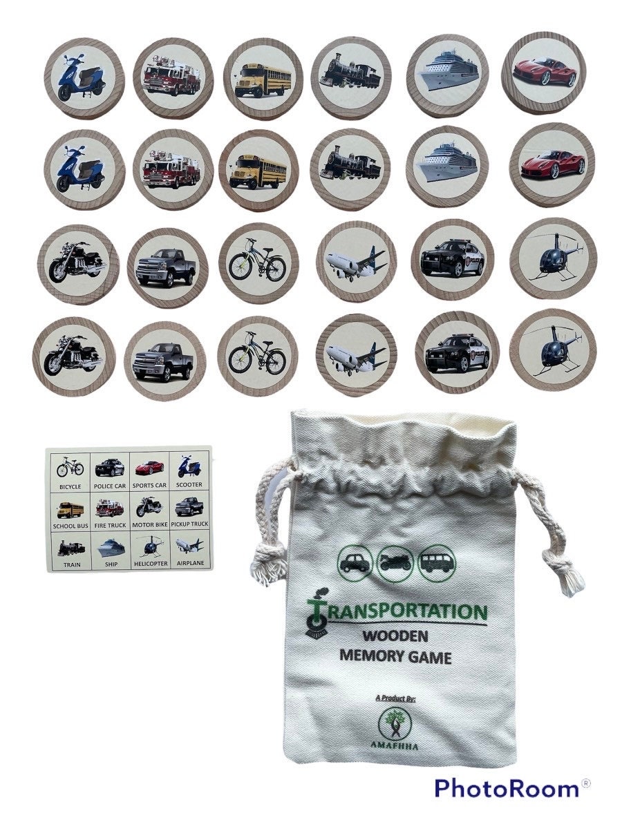 Wooden Real Picture Memory Game for Kids Toddlers and Babies Montessori ...