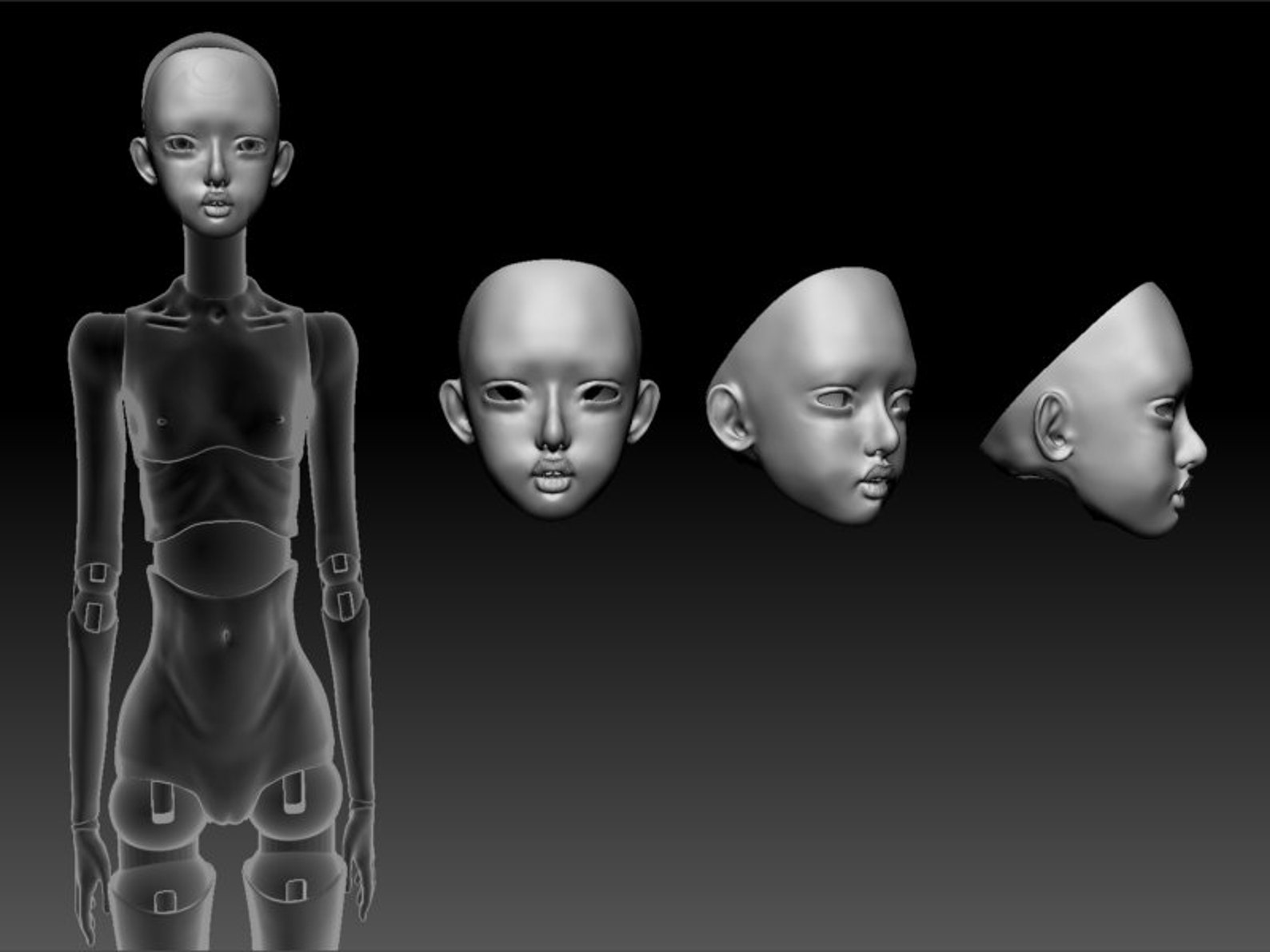BJD Head 7 for Bjd Rose Girl Female for Print 3d Stl - Etsy