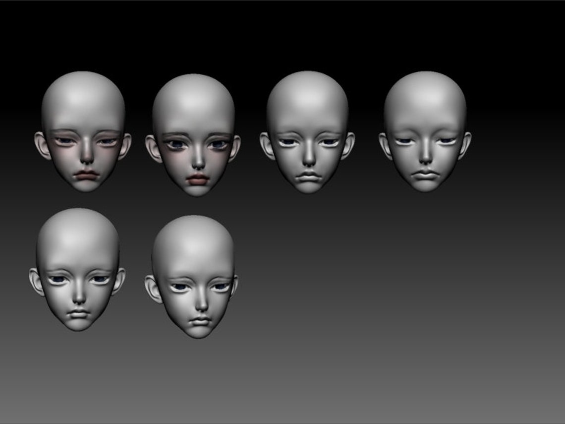 6 Heads for Bjd Stl Doll Sera - Etsy