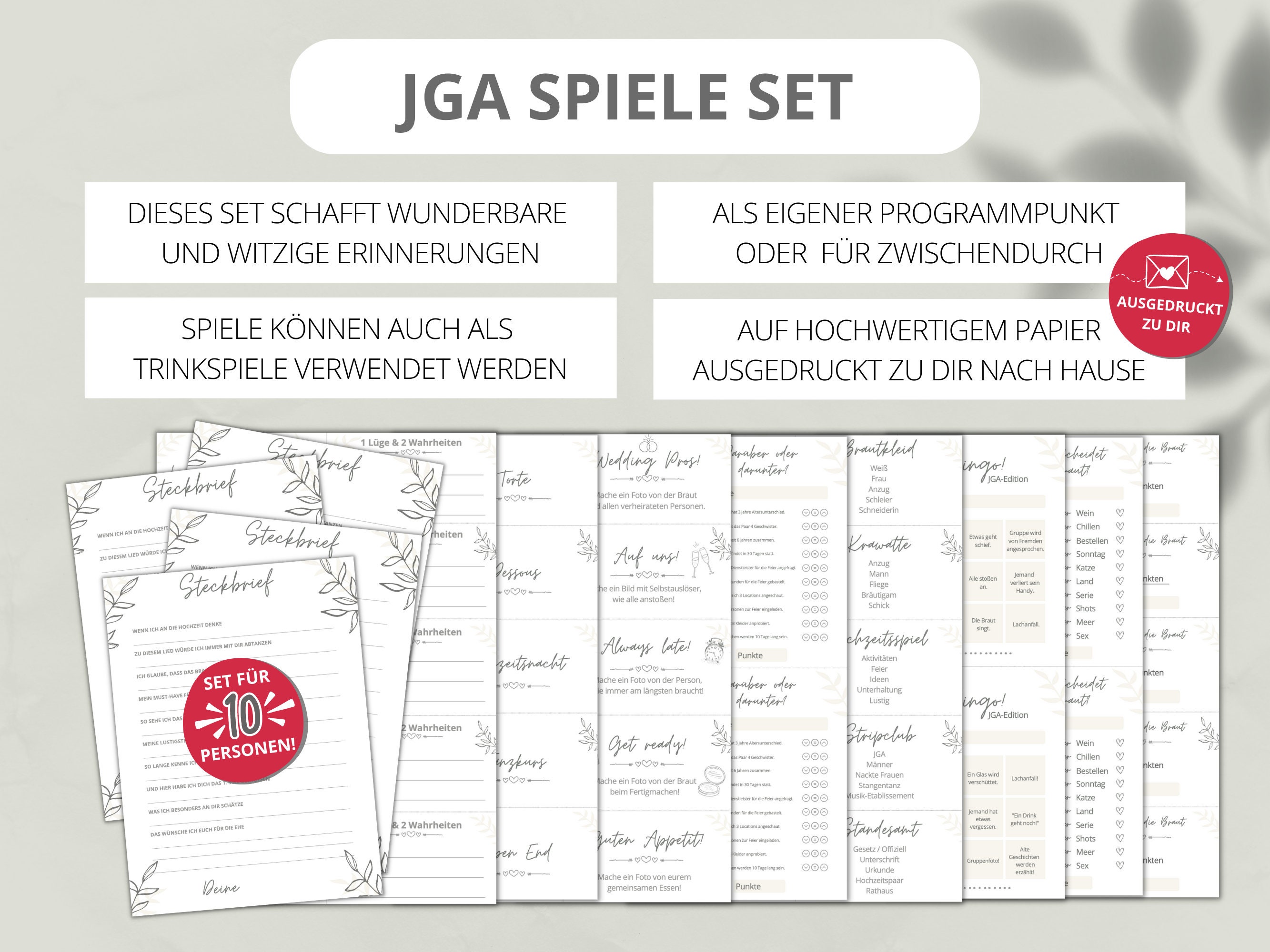 10 JGA Games Set as a High-quality Print to Your Home JGA Tasks Bingo ...