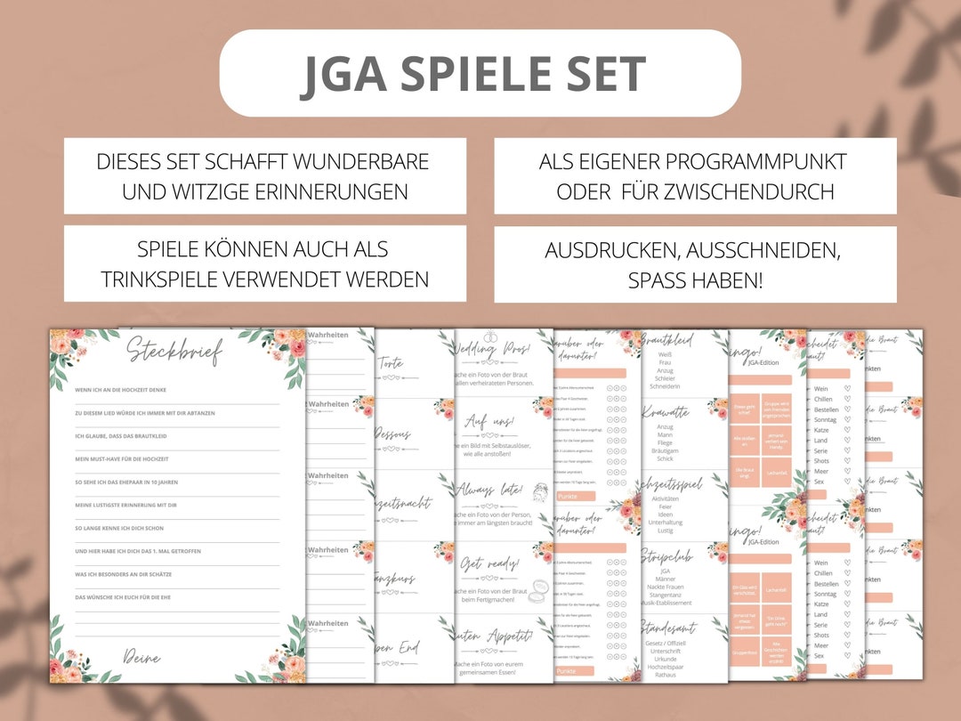 Download JGA Games Set for Women to Print JGA Tasks 10 Games for Groups ...