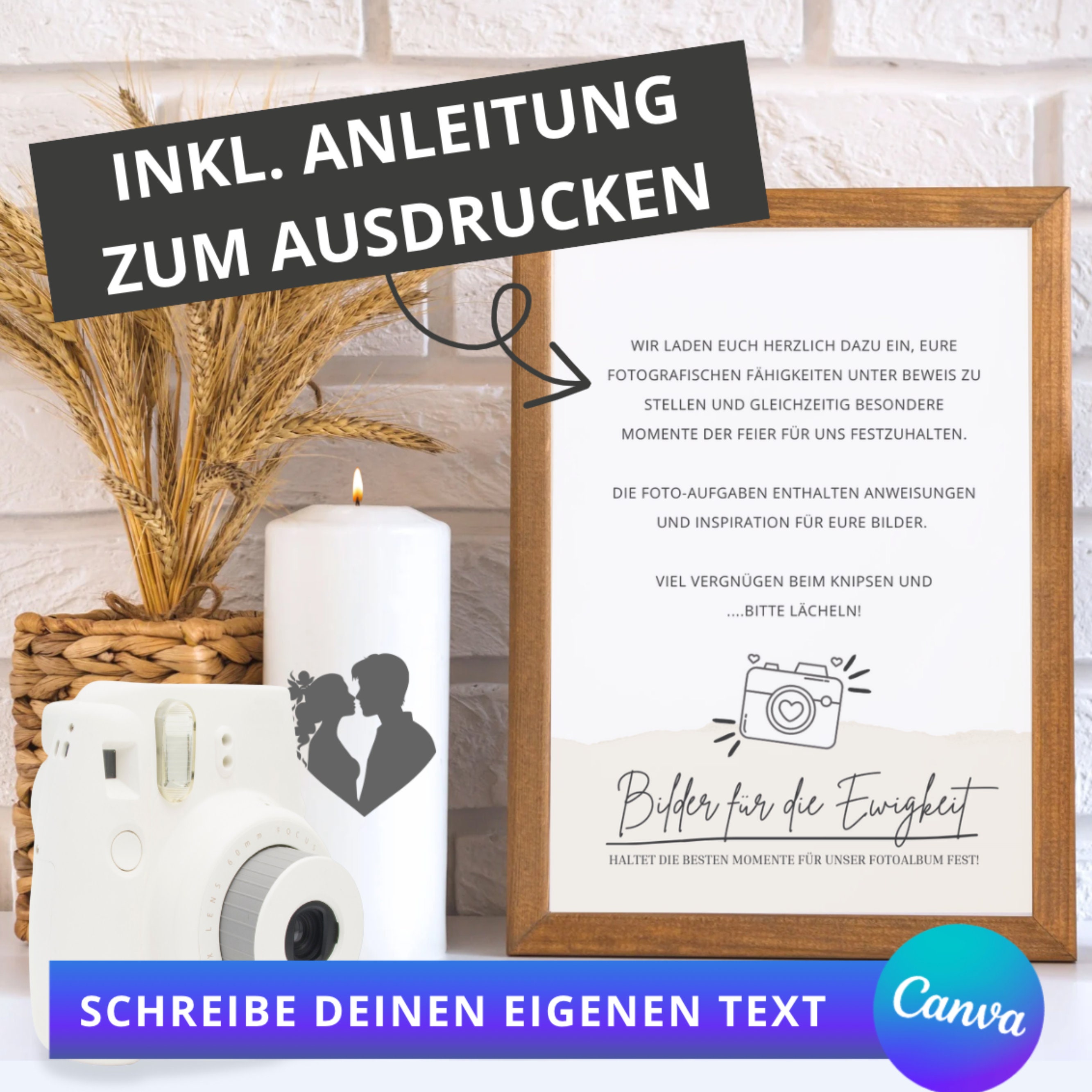 Canva Template 80 Photo Tasks for the Wedding PDF Download for Printing ...