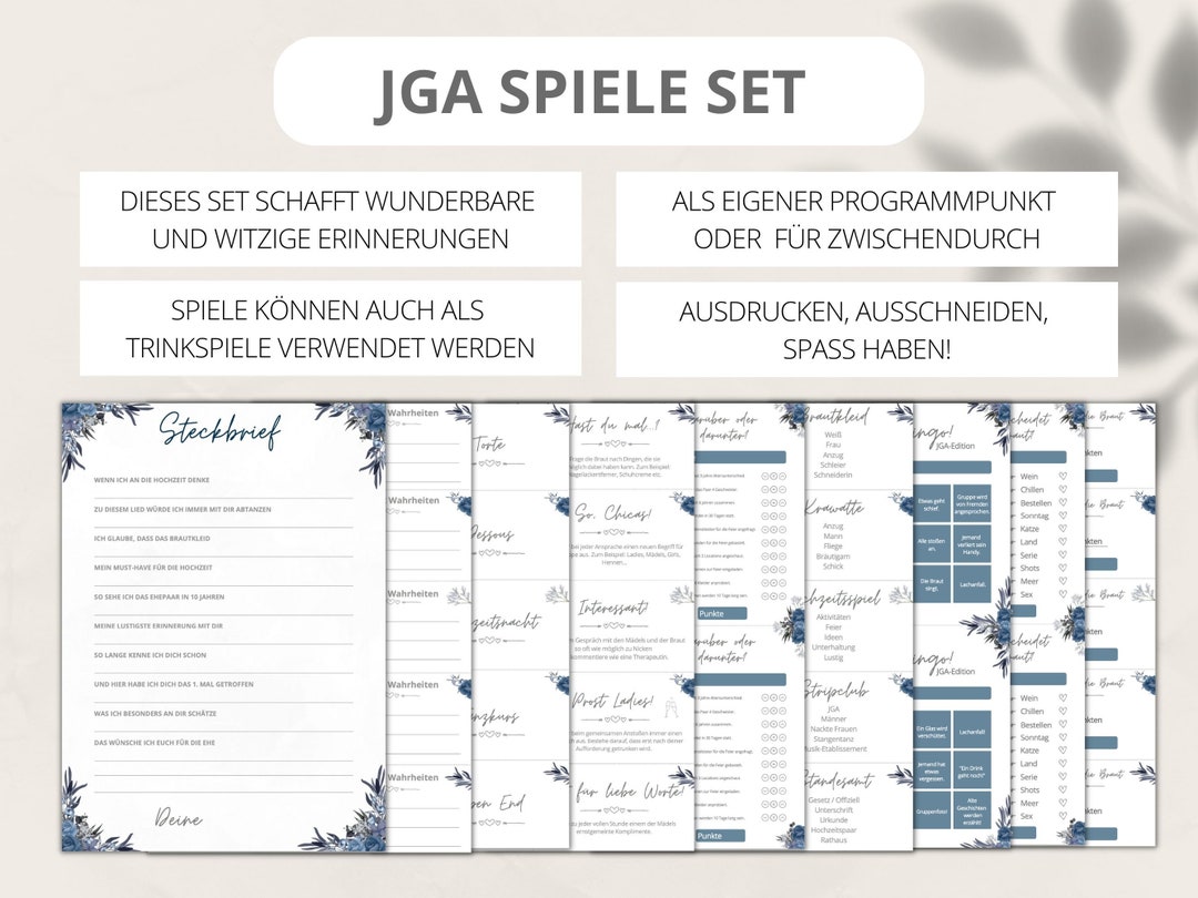 JGA Games Set Ideas for Women to Print Hen Party Tasks 10 Games for ...