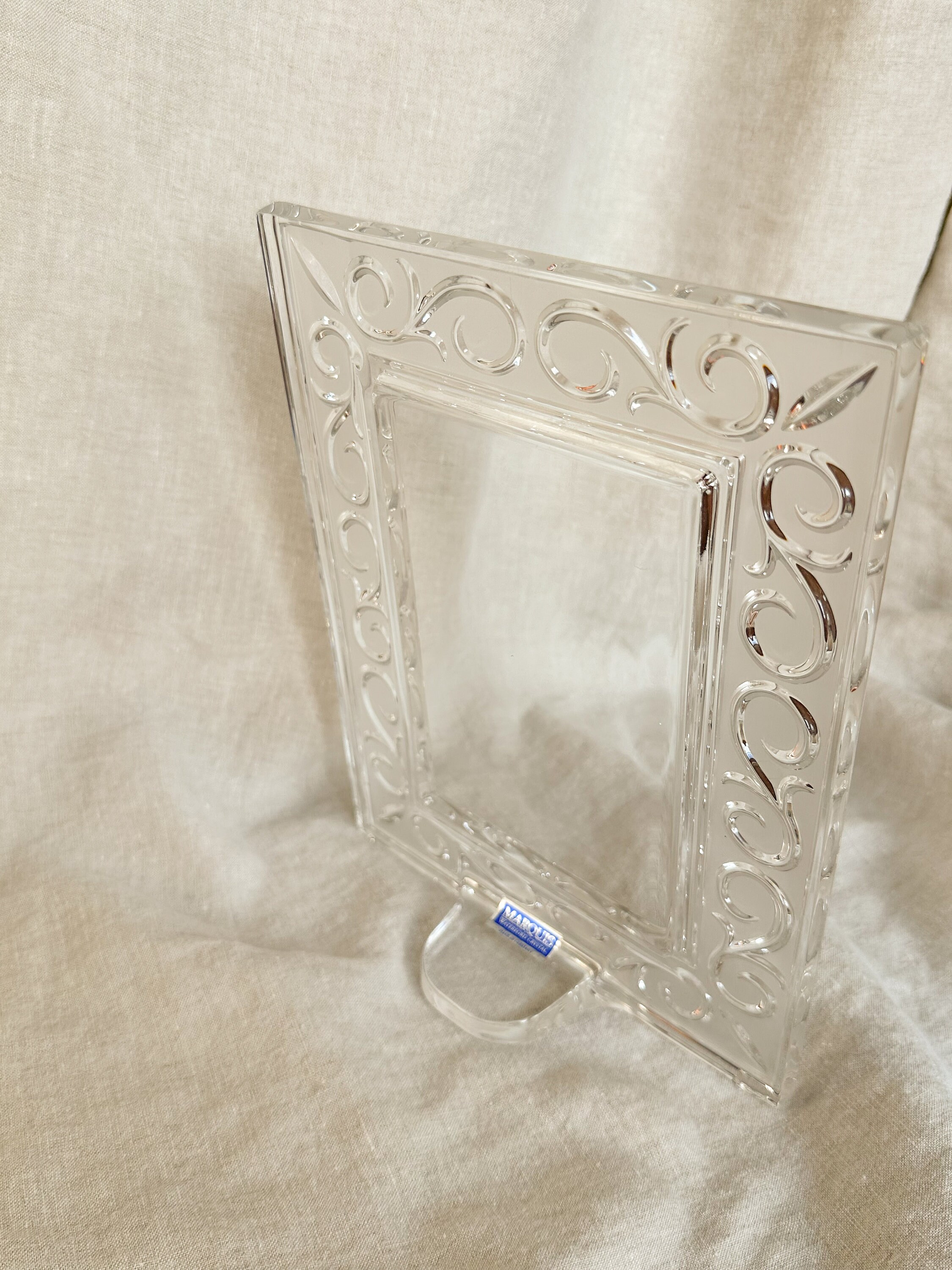 Vintage Crystal Photo Frame / Swirl Design / Glass Picture Frame ...