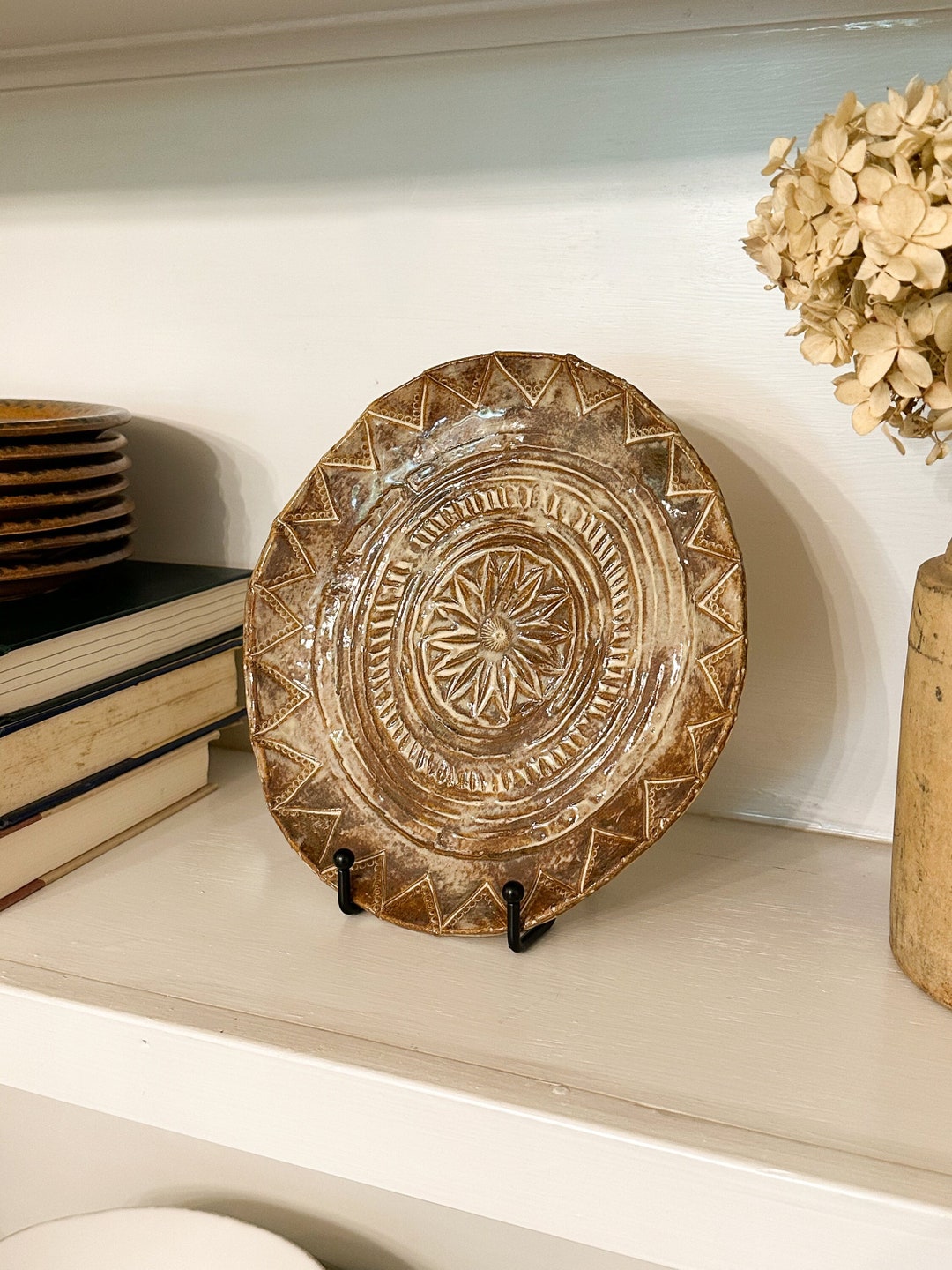 Vintage Brown Pottery Plate / Mcm Pottery / Mid Century Modern - Etsy