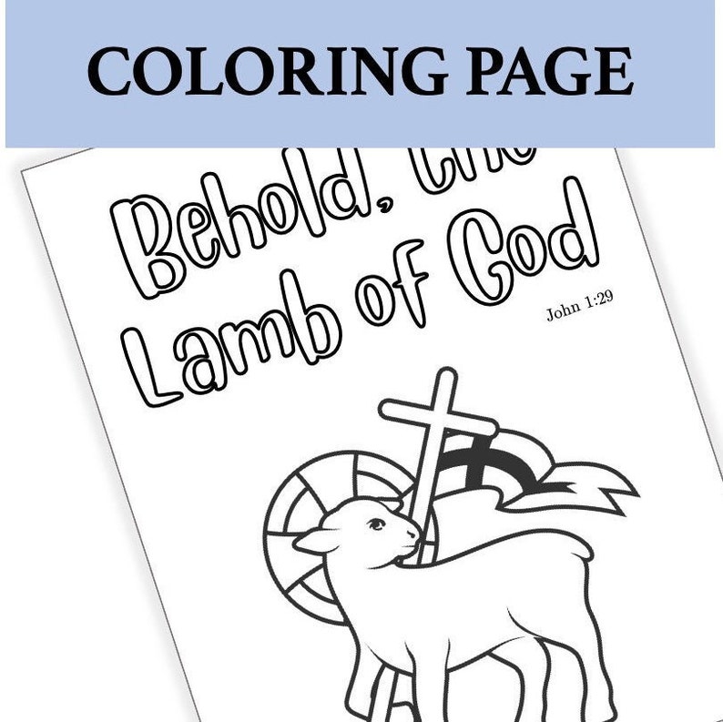 Lamb of God Coloring Page for Children - Etsy