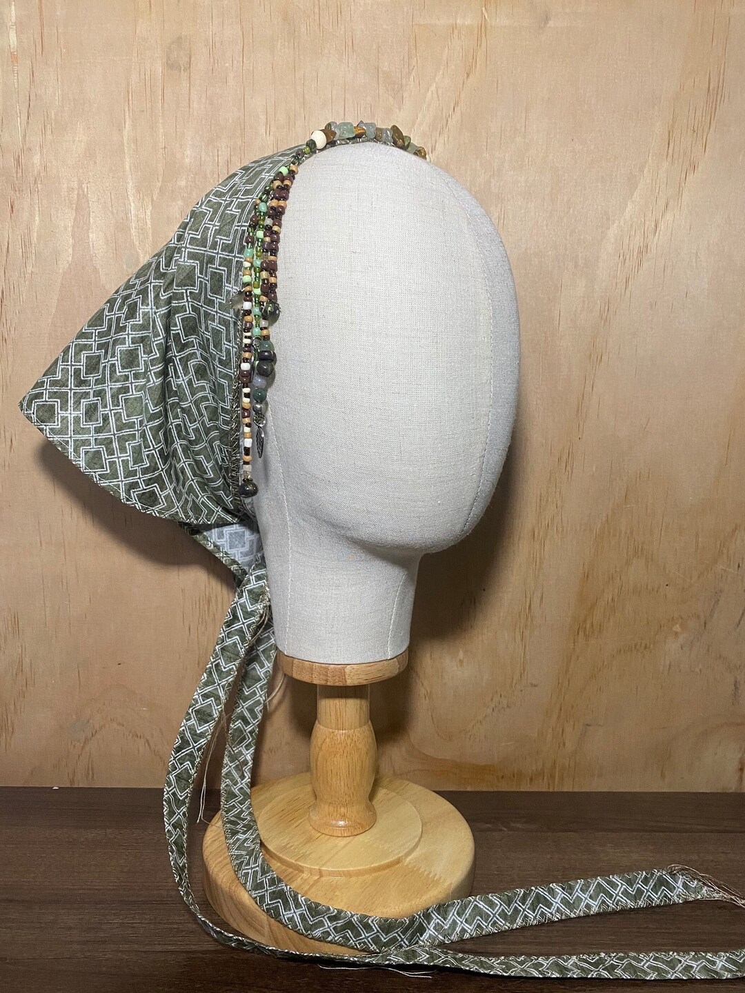 No.7 Green/brown Woods and Forests Handmade Protective Veil/ Headband ...