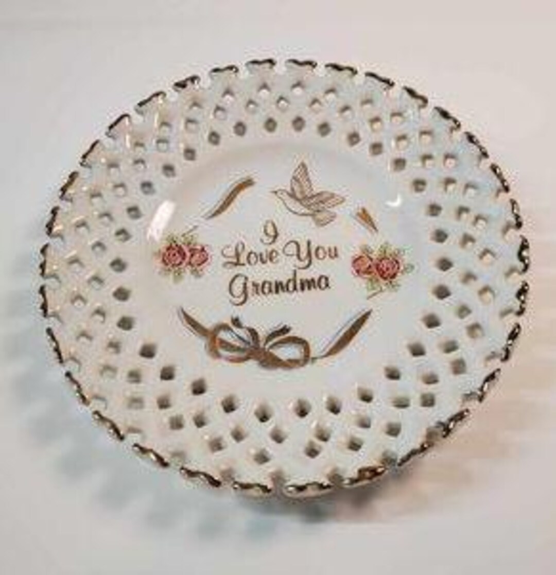 Vintage I Love You Grandma Plate - Etsy