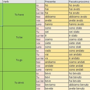 100 Italian Verbs and Conjugation - Etsy
