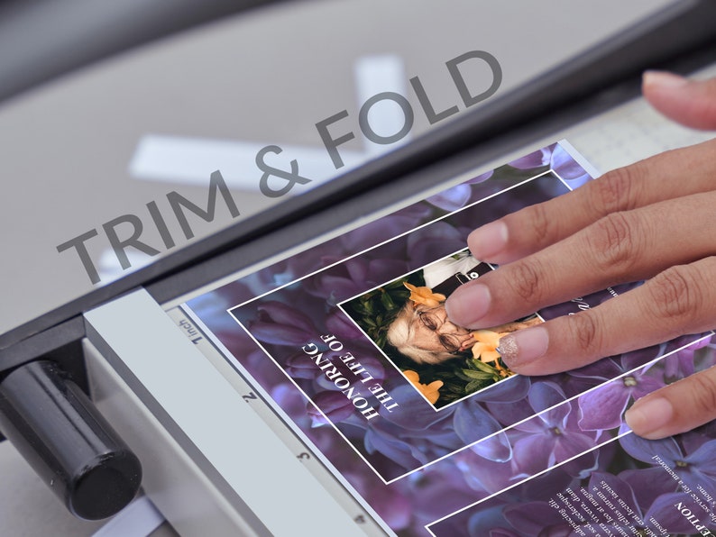 Purple Floral Funeral Program Template Microsoft Word Funeral - Etsy