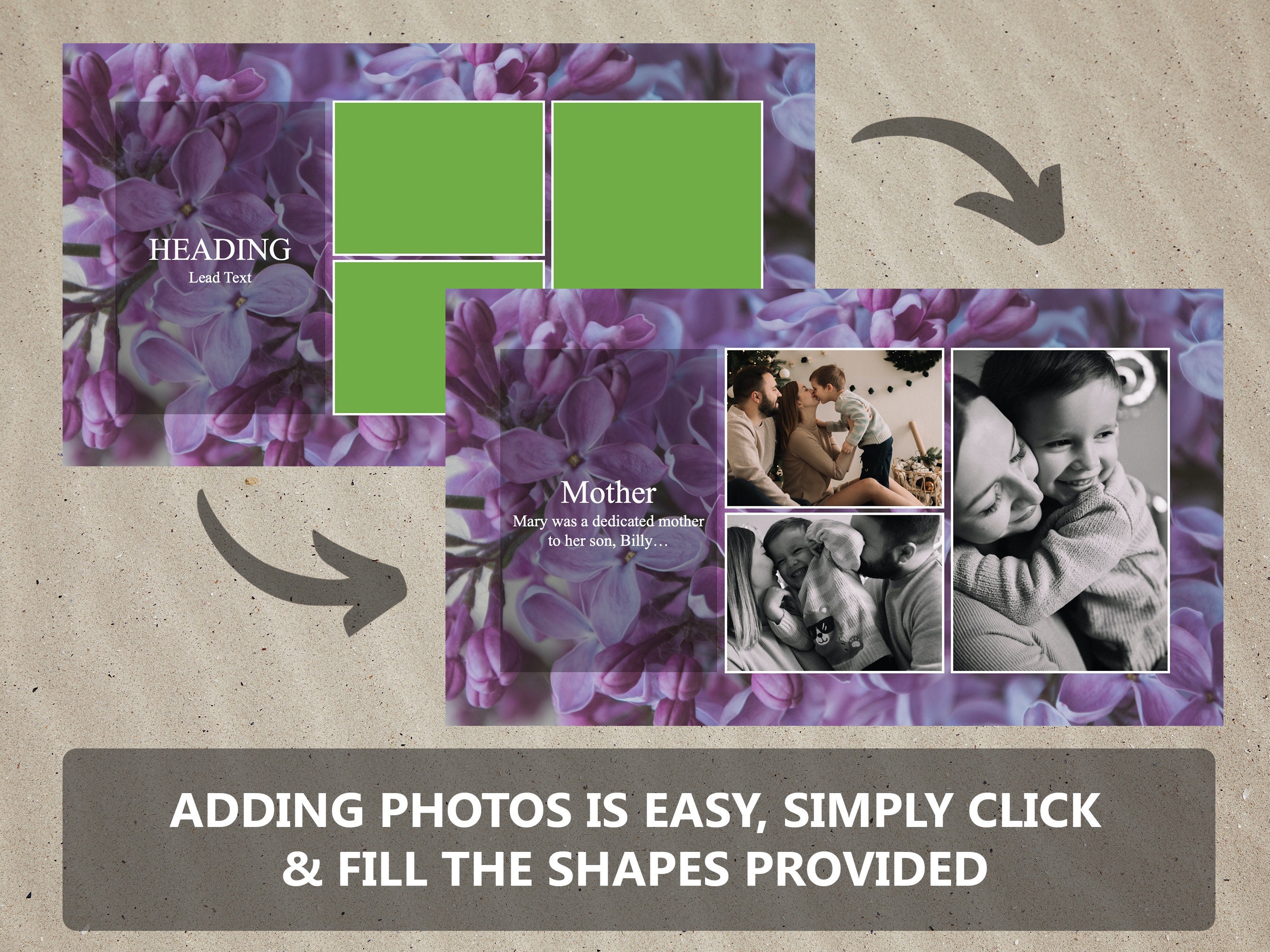 Purple Floral Funeral Slideshow Template, Editable Funeral Powerpoint ...