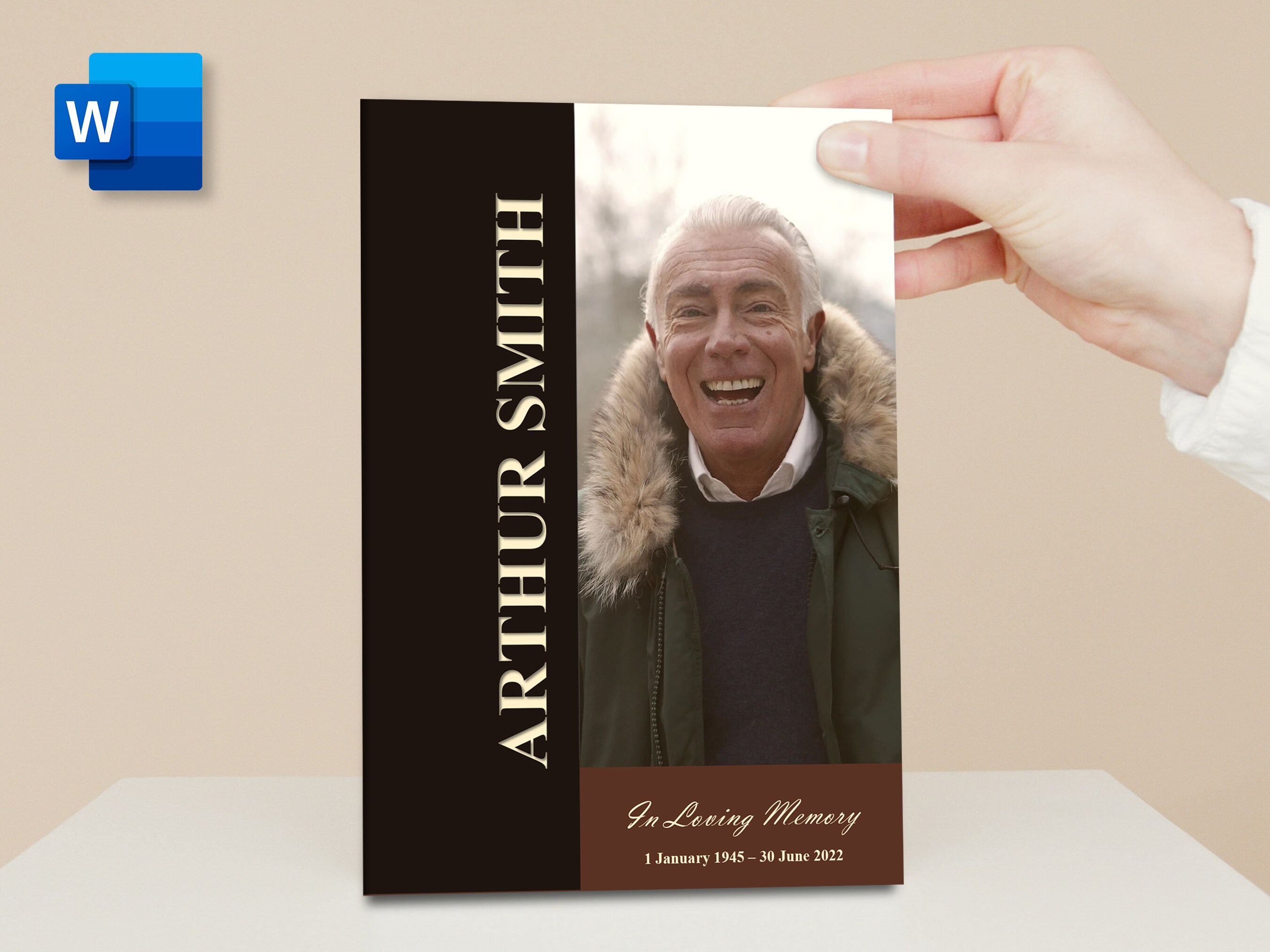 Elegant Brown Funeral Program Template Microsoft Word Funeral - Etsy