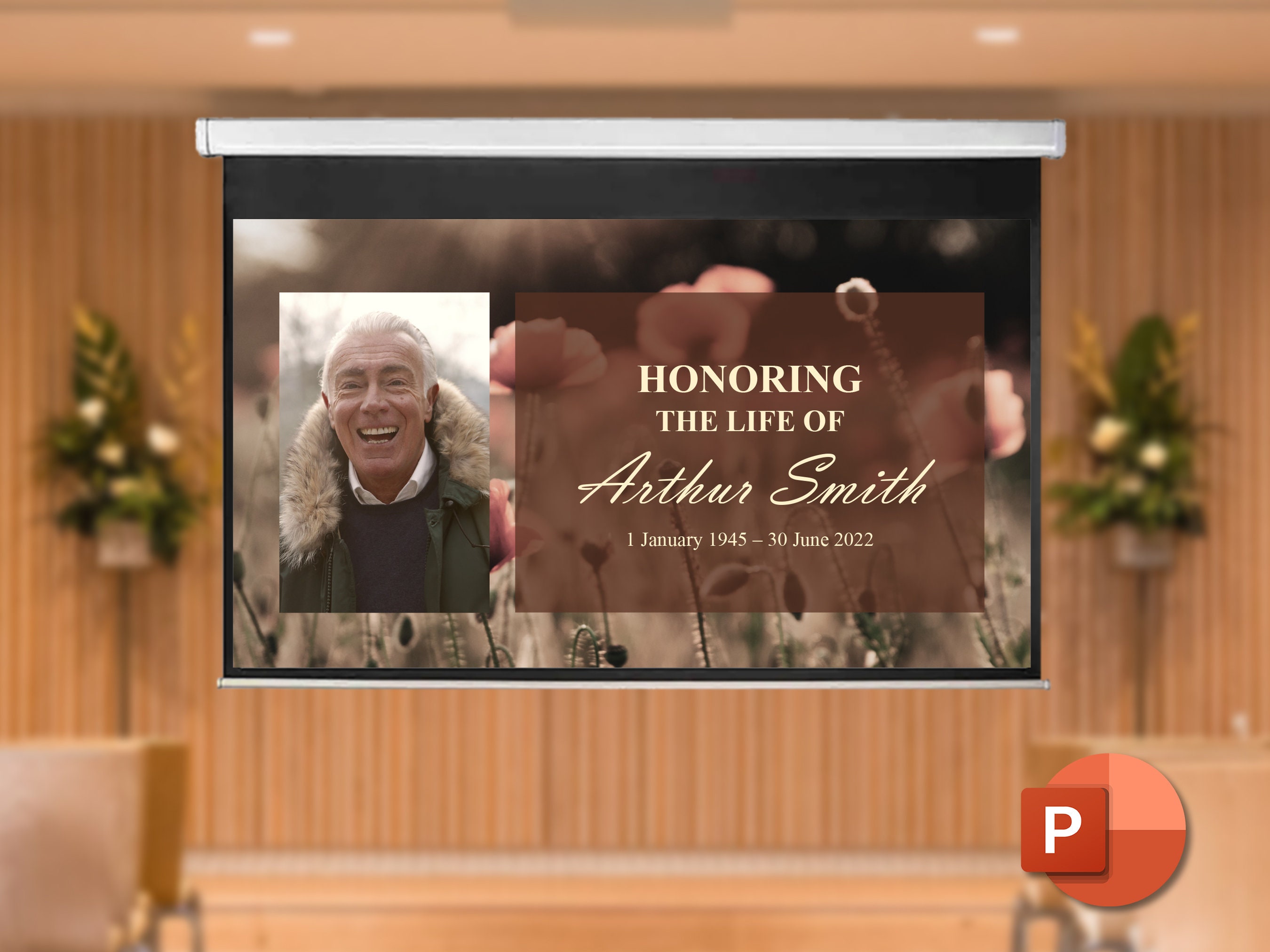 Elegant Brown Funeral Slideshow Template, Editable Funeral Powerpoint ...