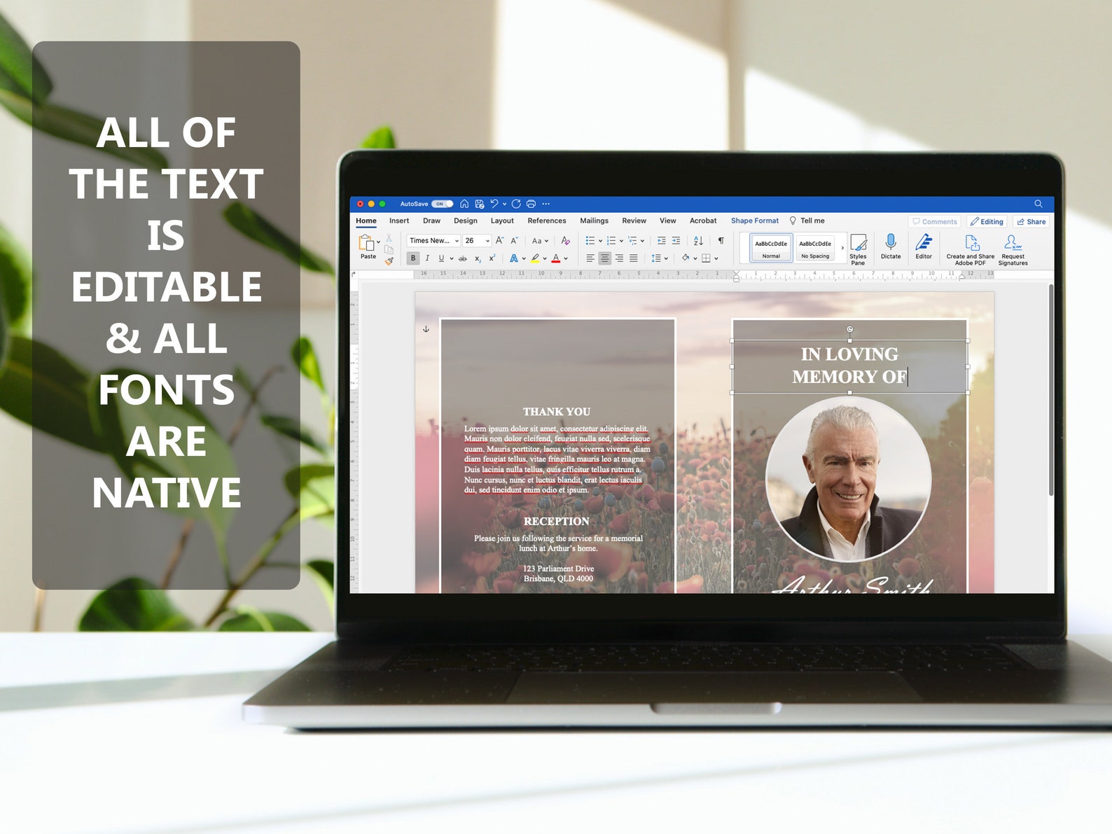 Red Poppy Funeral Program Template, Microsoft Word Funeral Program ...