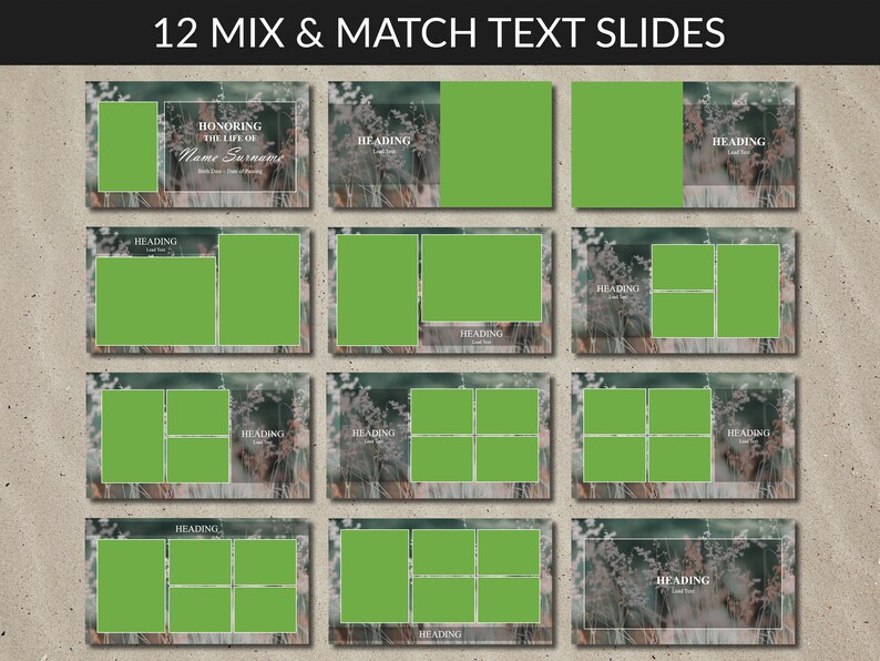 Green Floral Funeral Slideshow Template, Editable Funeral Powerpoint ...