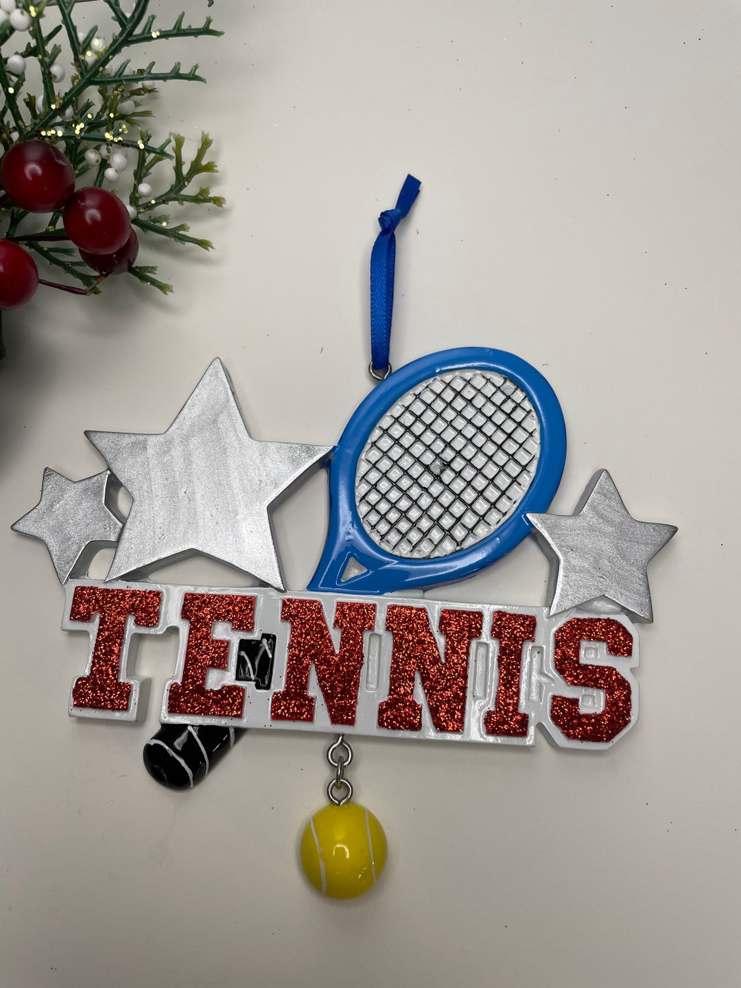 Tennis Christmas Ornament, Personalized Tennis Ornament, Sports ...