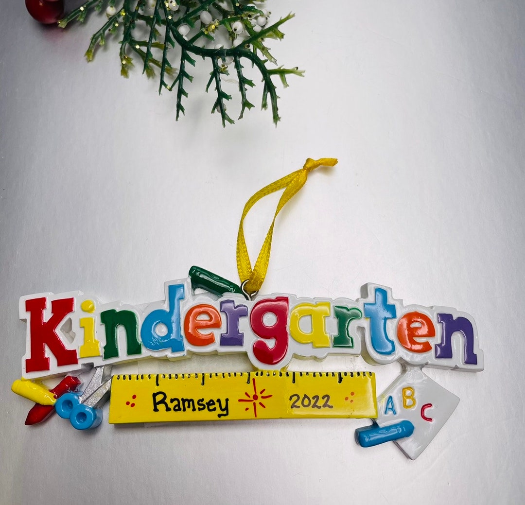 Kindergarten Personalized Christmas Ornament, School Ornament for Kids ...