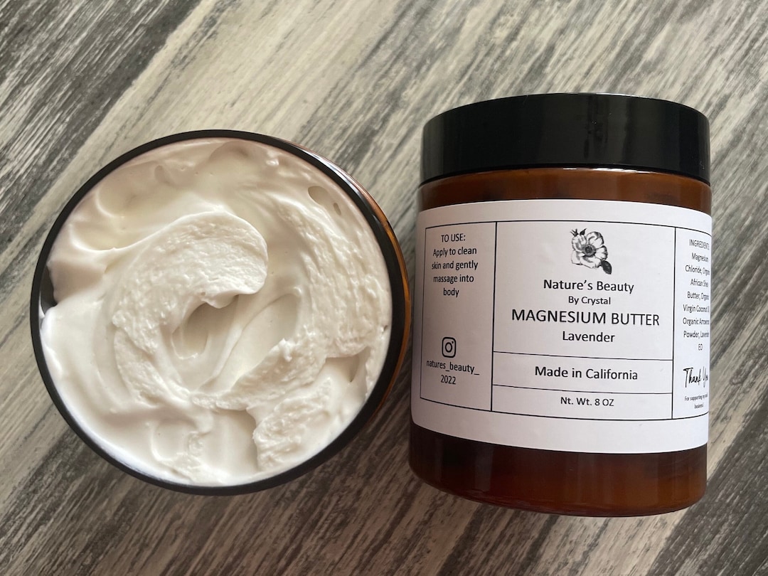 ORGANIC MAGNESIUM LOTION Body Butter Whipped Shea Butter Topical ...