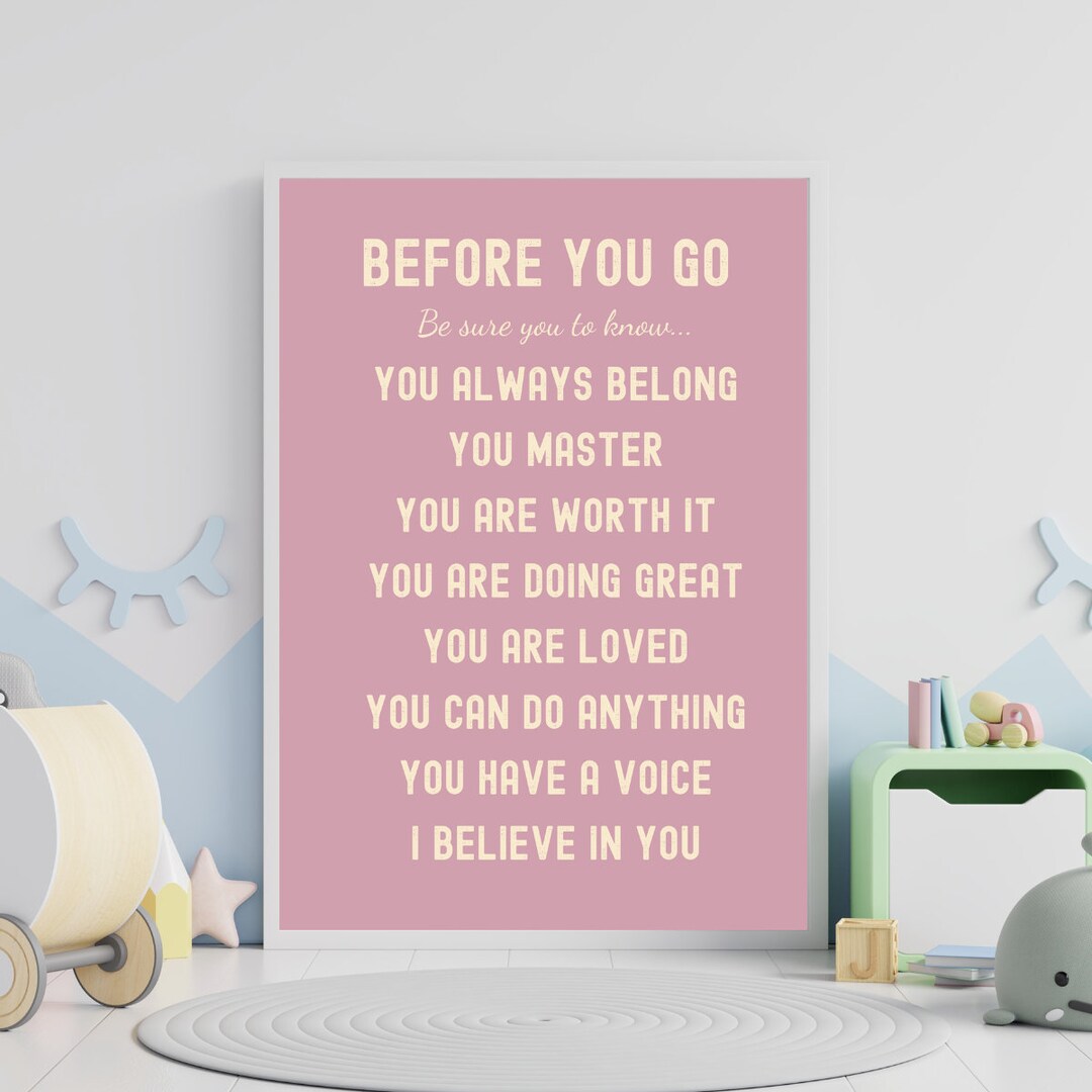Pink Affirmation Wall Art for Kids Inspirational Classroom - Etsy