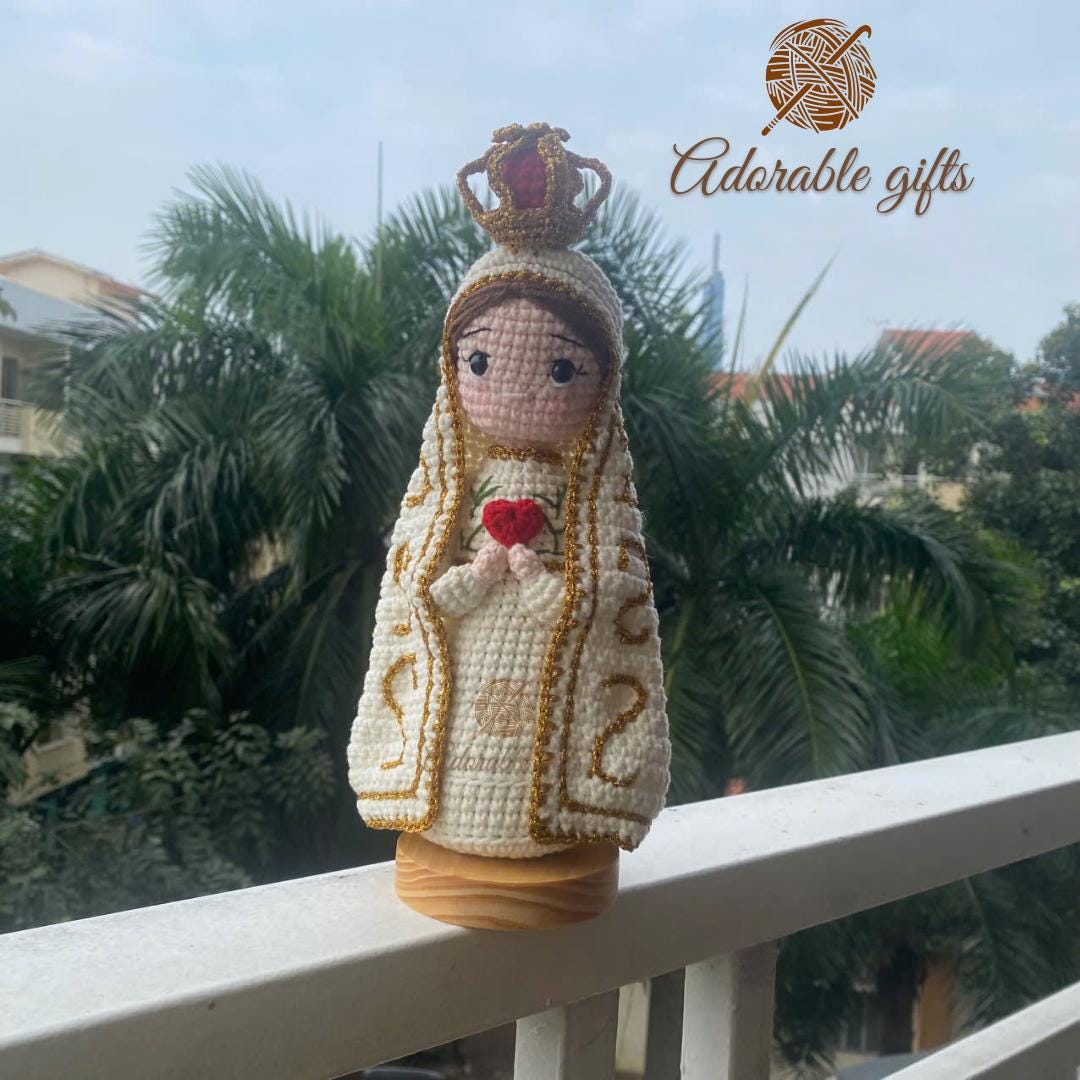 Handcrafted Our Lady of Fatima Crochet Doll, Blessed Mother Amigurumi ...