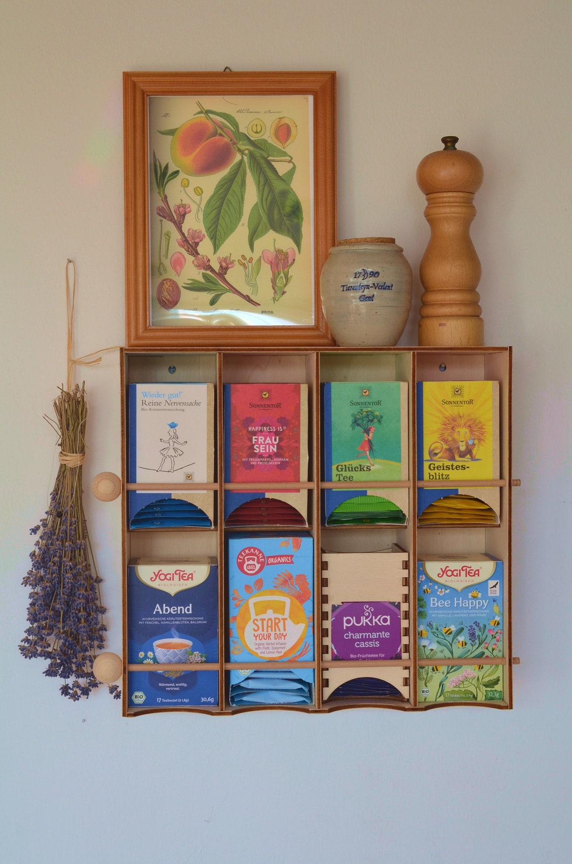 Wooden Tea Rack for Larger Packs of Tea Organizer Box and Tea - Etsy