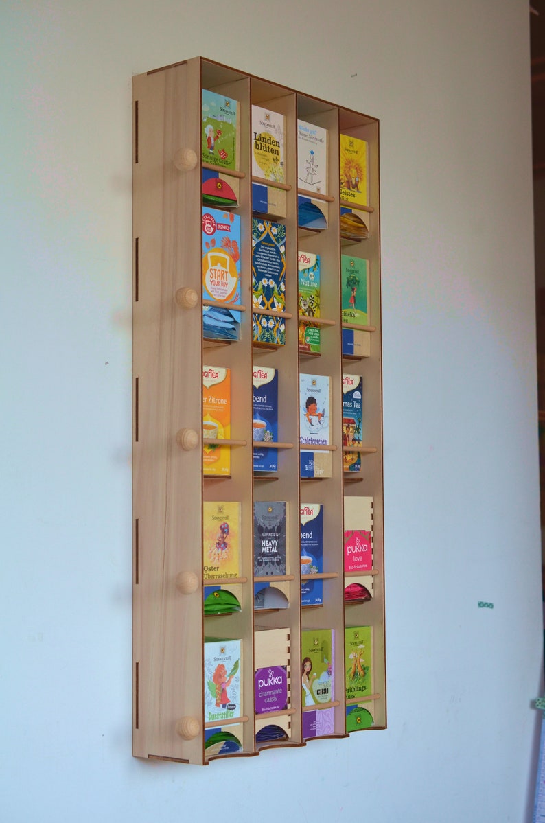 Wooden Tea Rack for Larger Packs of Tea Organizer Box and Tea - Etsy